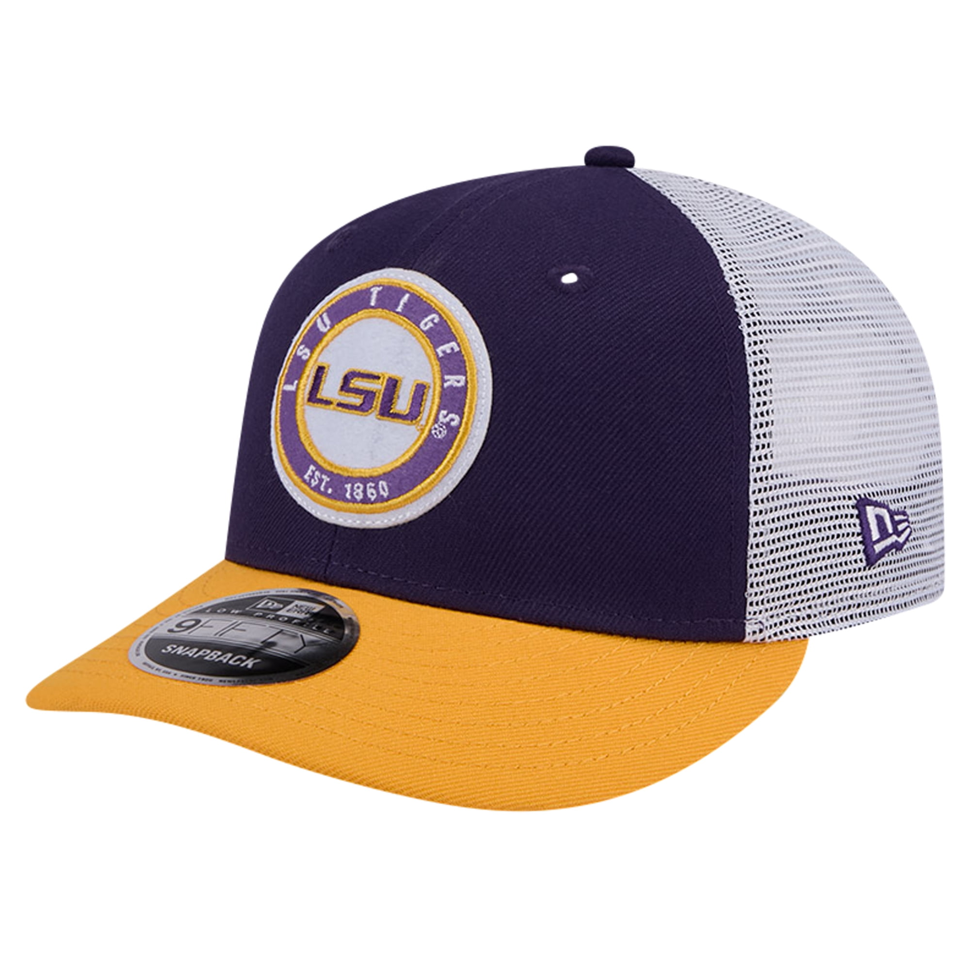 Men's New Era Purple LSU Tigers Throwback Circle Patch 9FIFTY Trucker ...