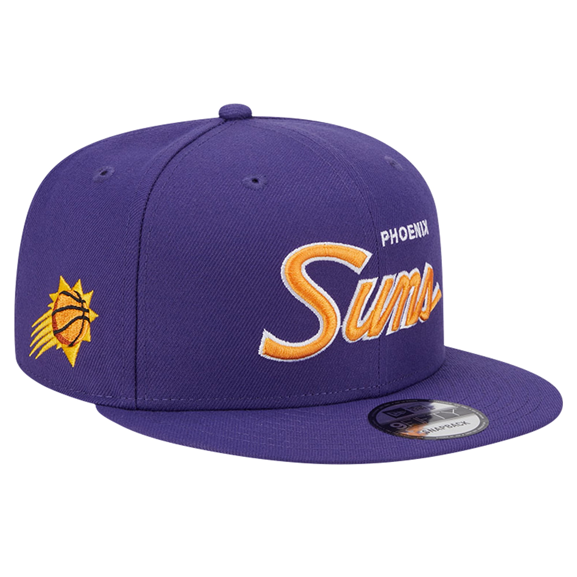 Men's New Era Purple Phoenix Suns Script Side Patch 9FIFTY Snapback Hat ...