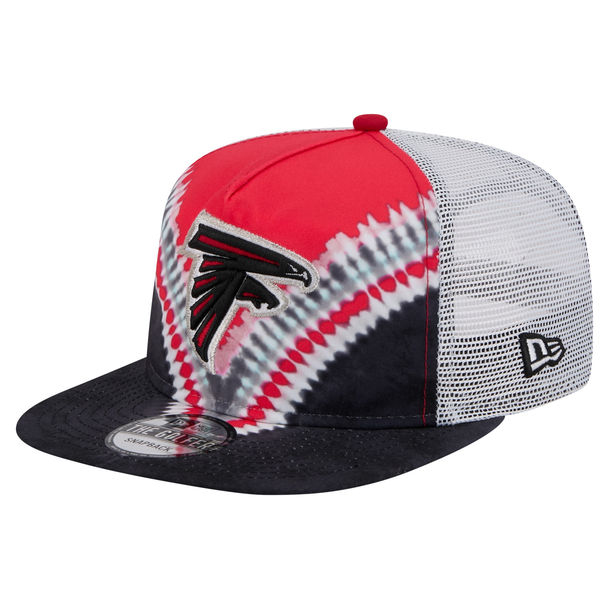 Men's New Era Red/Black Atlanta Falcons Throwback Dye Golfer Snapback ...