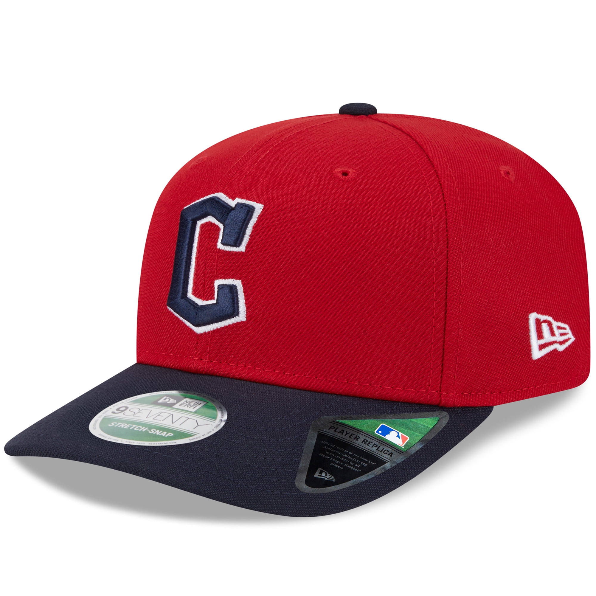 Men's New Era Red/Black Cleveland Guardians Player Replica 9SEVENTY ...