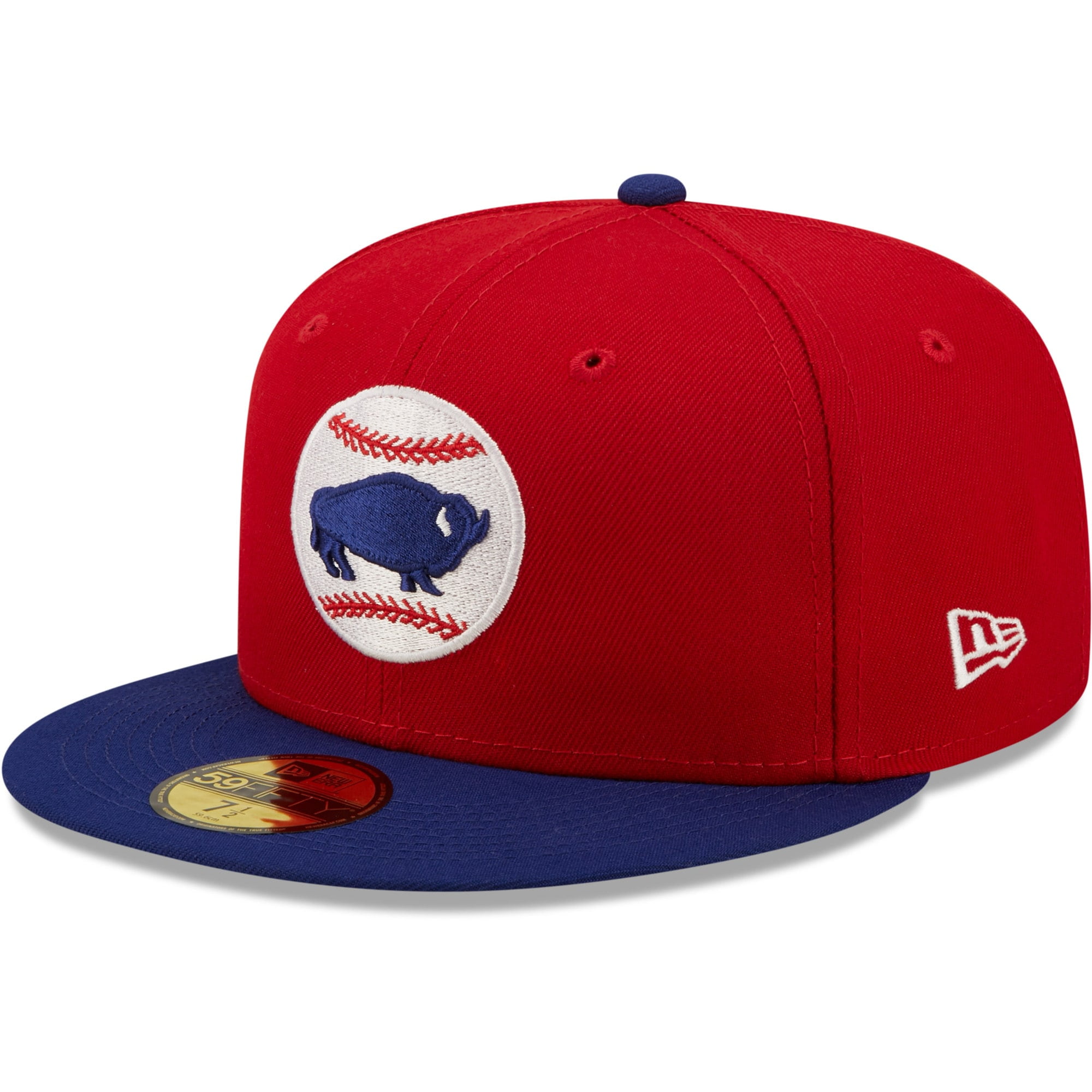 Men's New Era Red Buffalo Bisons Authentic Collection 59FIFTY Fitted ...