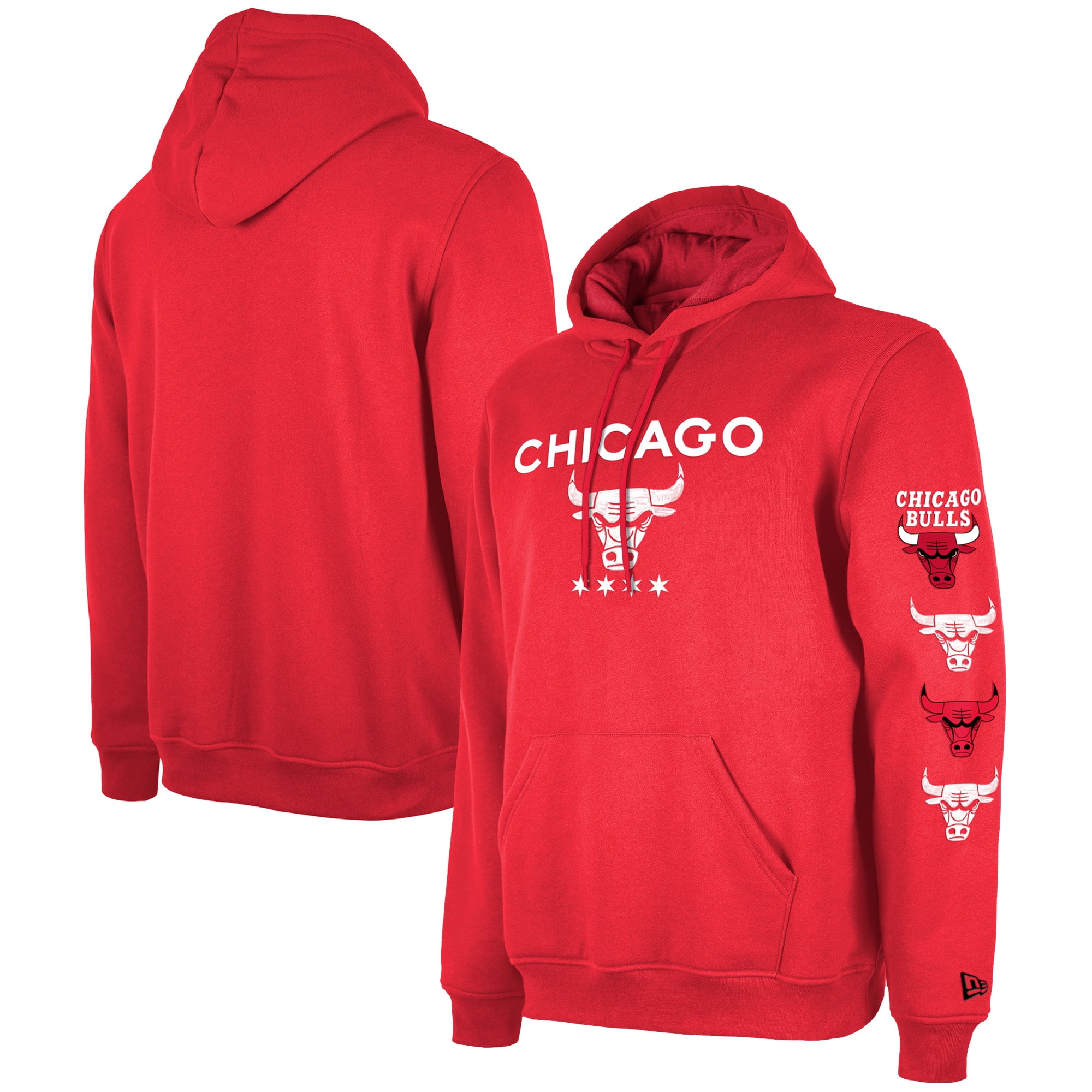 Men's New Era Red Chicago Bulls 2023/24 City Edition Pullover Hoodie ...