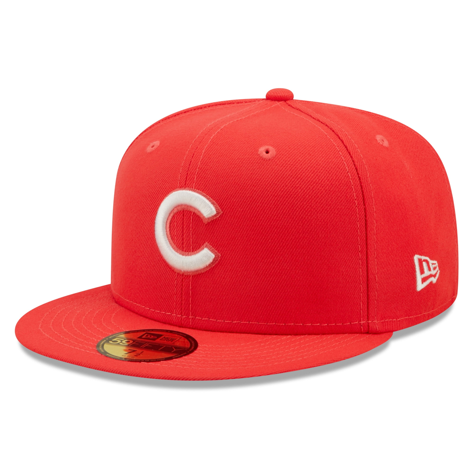 Men's New Era Red Chicago Cubs Lava Highlighter Logo 59FIFTY Fitted Hat ...