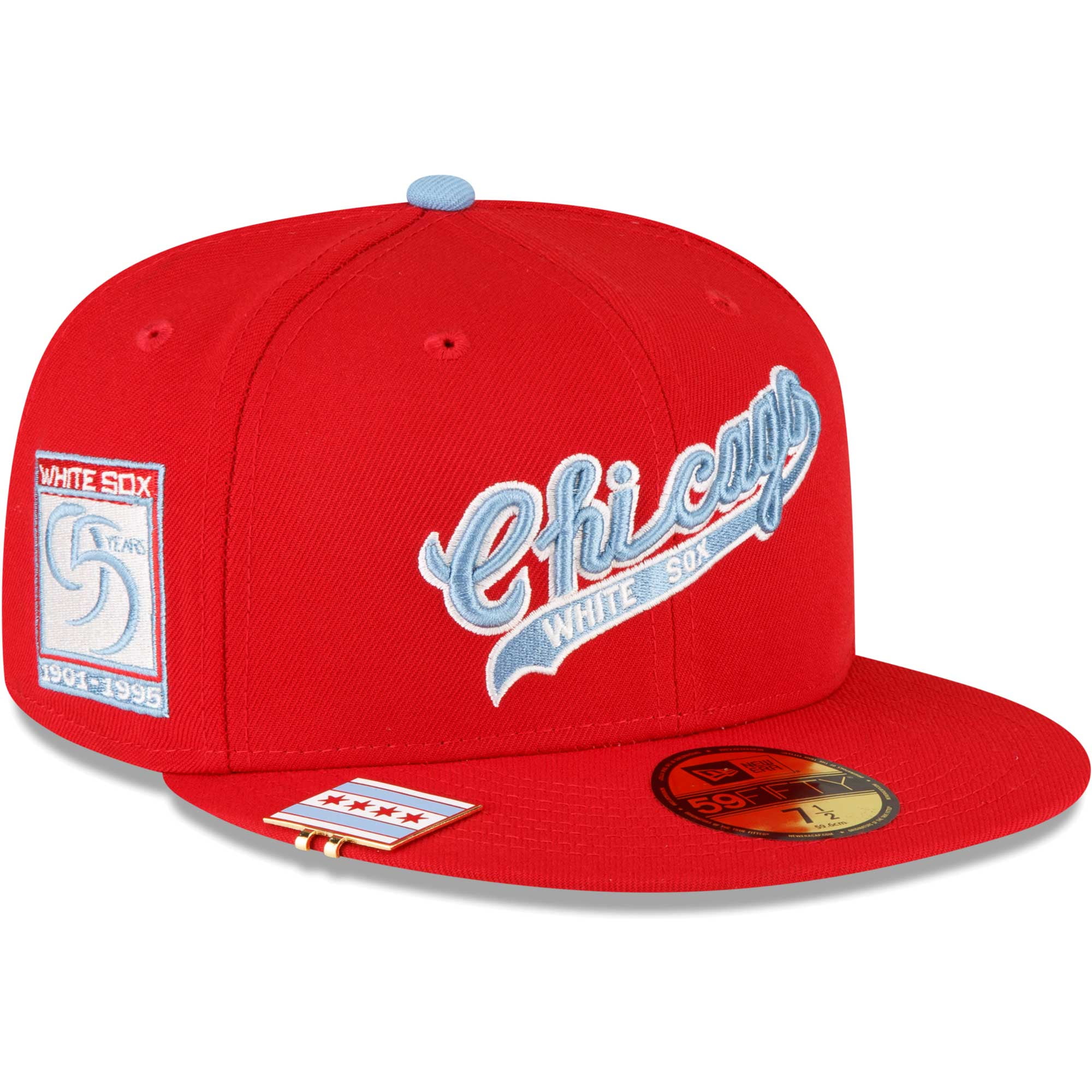 Men's New Era Red Chicago White Sox City Flag 59FIFTY Fitted Hat ...