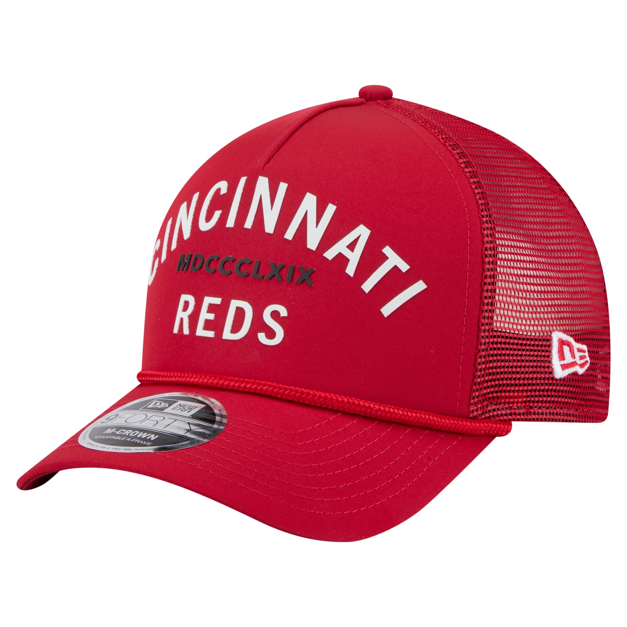 Men's-New Era Red Cincinnati Reds Minimalist 9FORTY A-Frame Adjustable ...