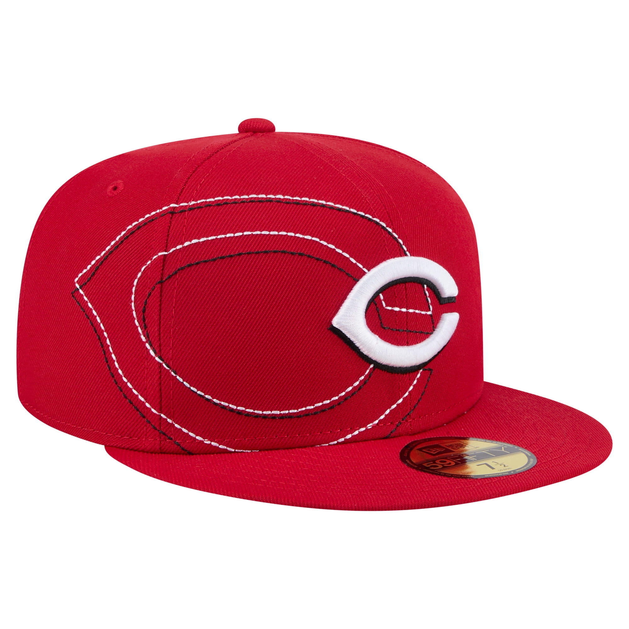 Men's New Era Red Cincinnati Reds Yarn Stitch 59FIFTY Fitted Hat ...