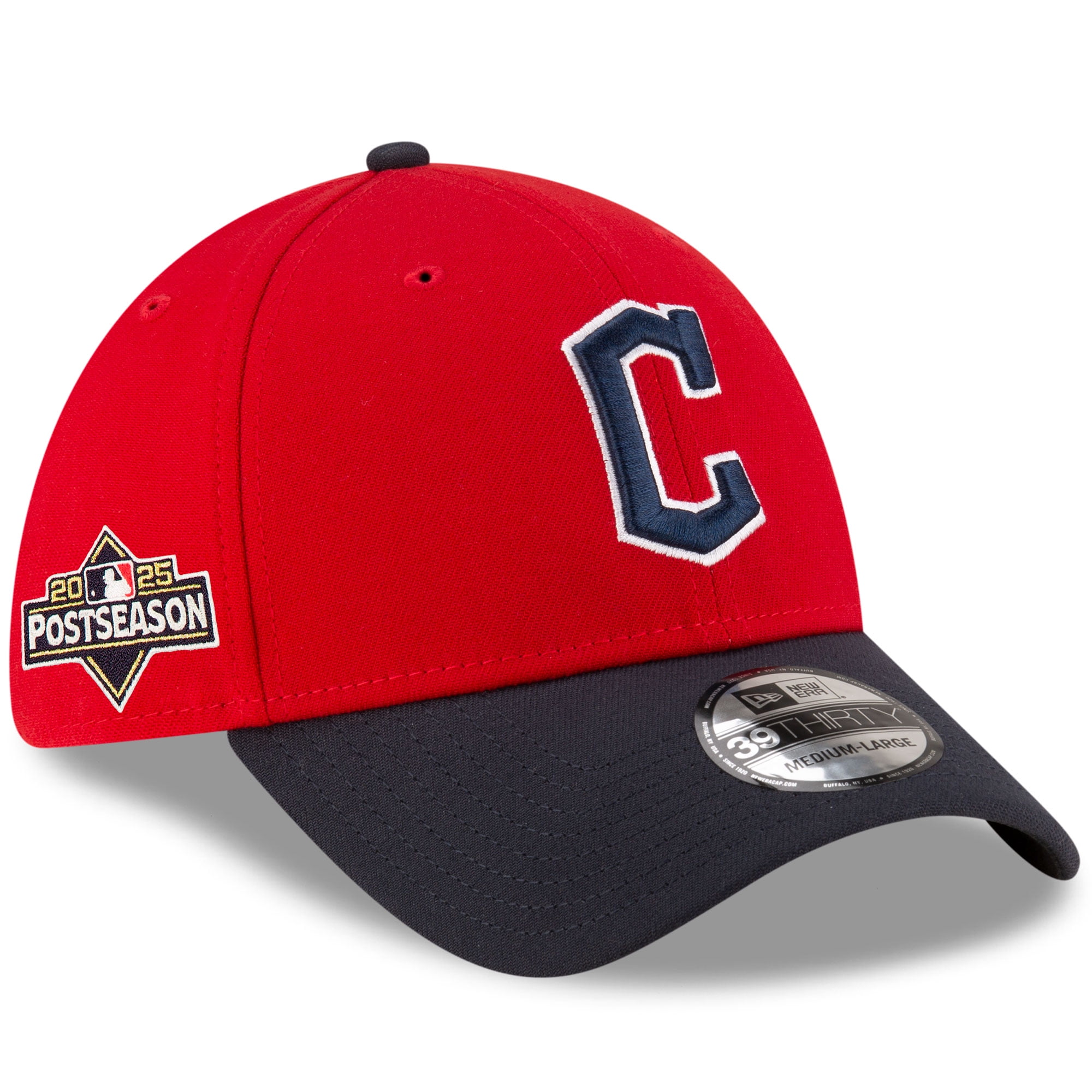 Men's New Era Red Cleveland Guardians 2025 MLB Postseason Side Patch ...