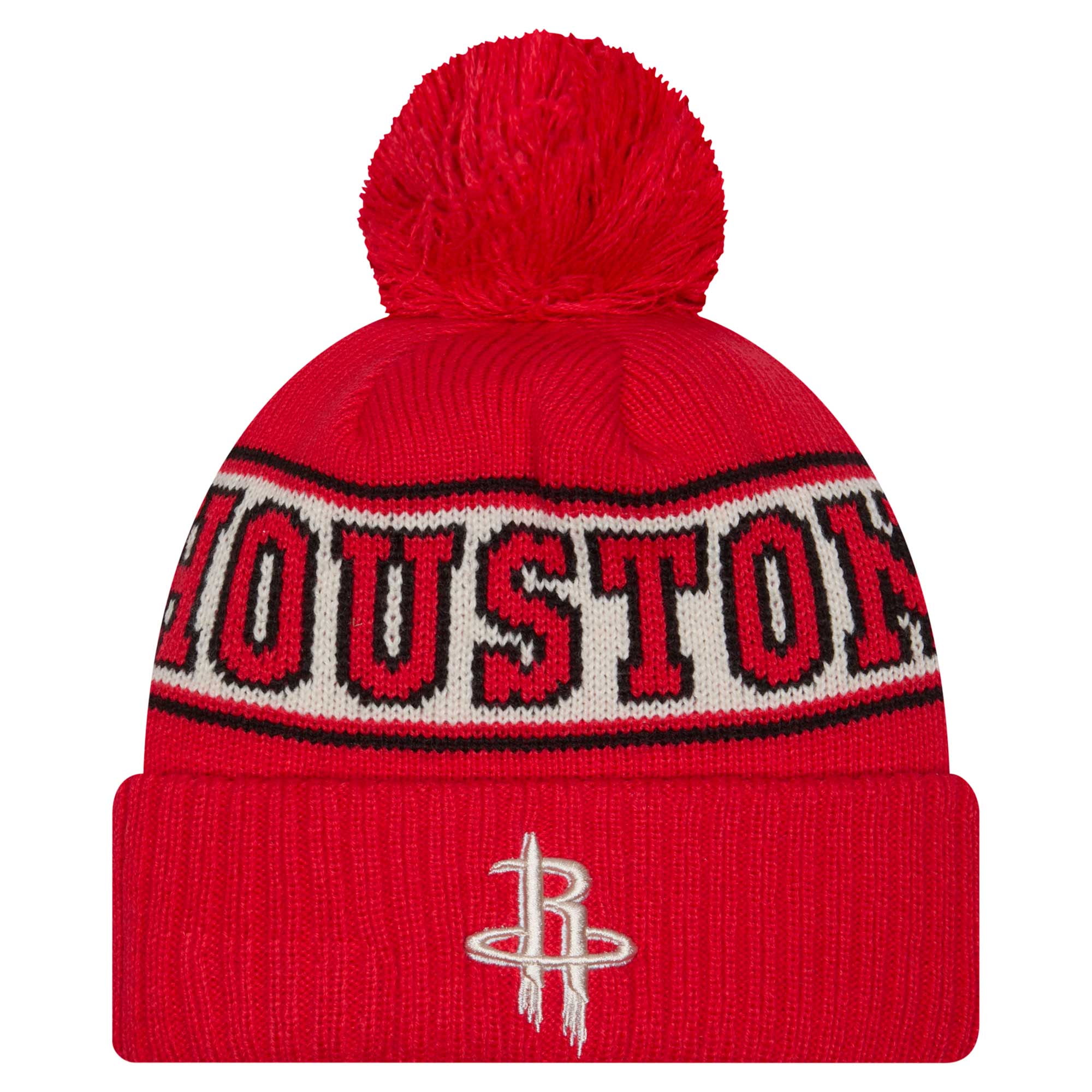 Men's New Era Red Houston Rockets Throwback Retro Cuffed Knit Hat with ...