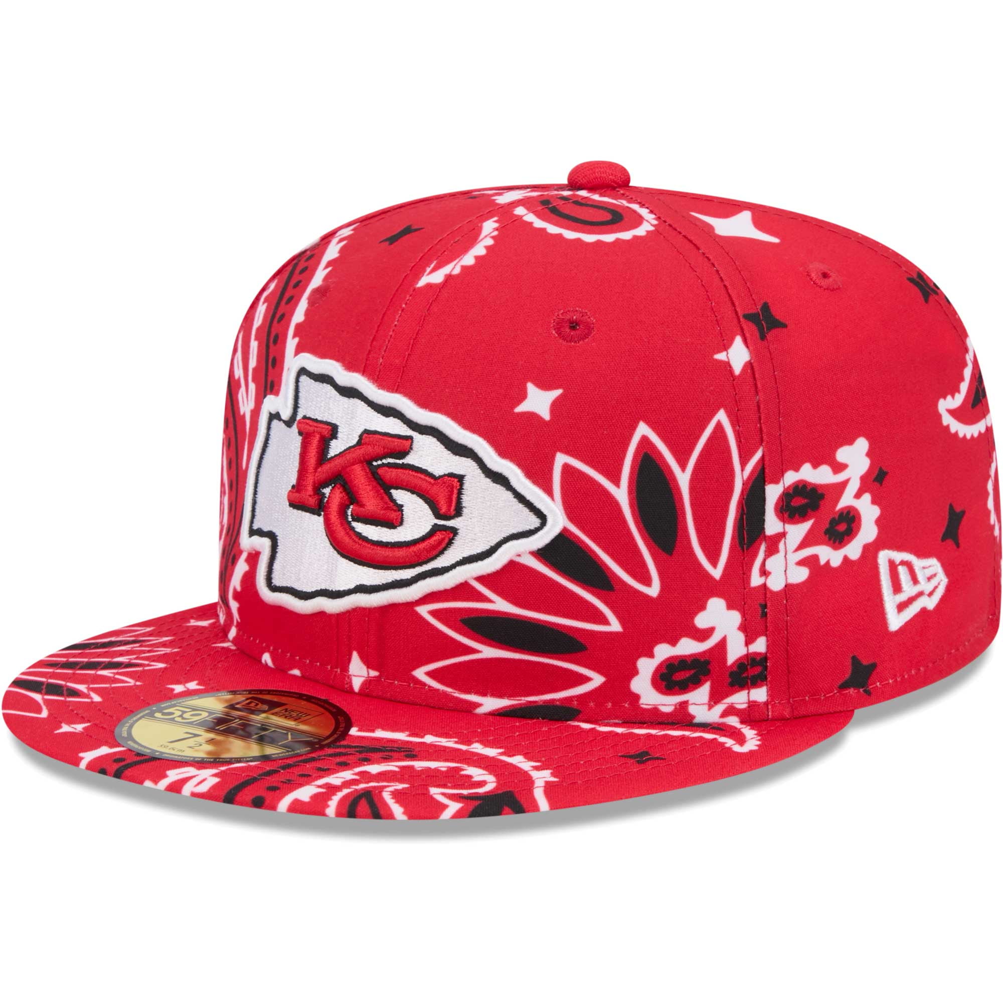 Men's New Era Red Kansas City Chiefs Paisley 59FIFTY Fitted Hat ...