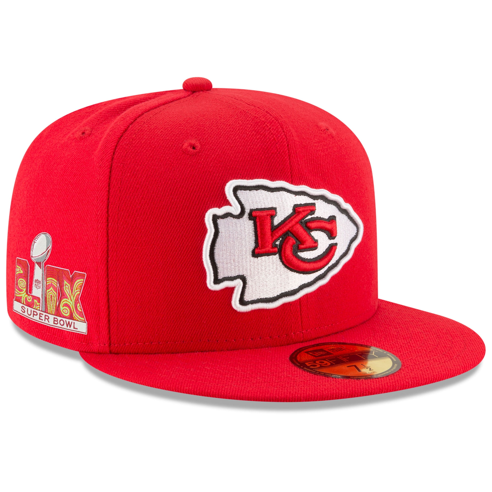 Men's New Era Red Kansas City Chiefs Super Bowl LIX Side Patch 59FIFTY ...