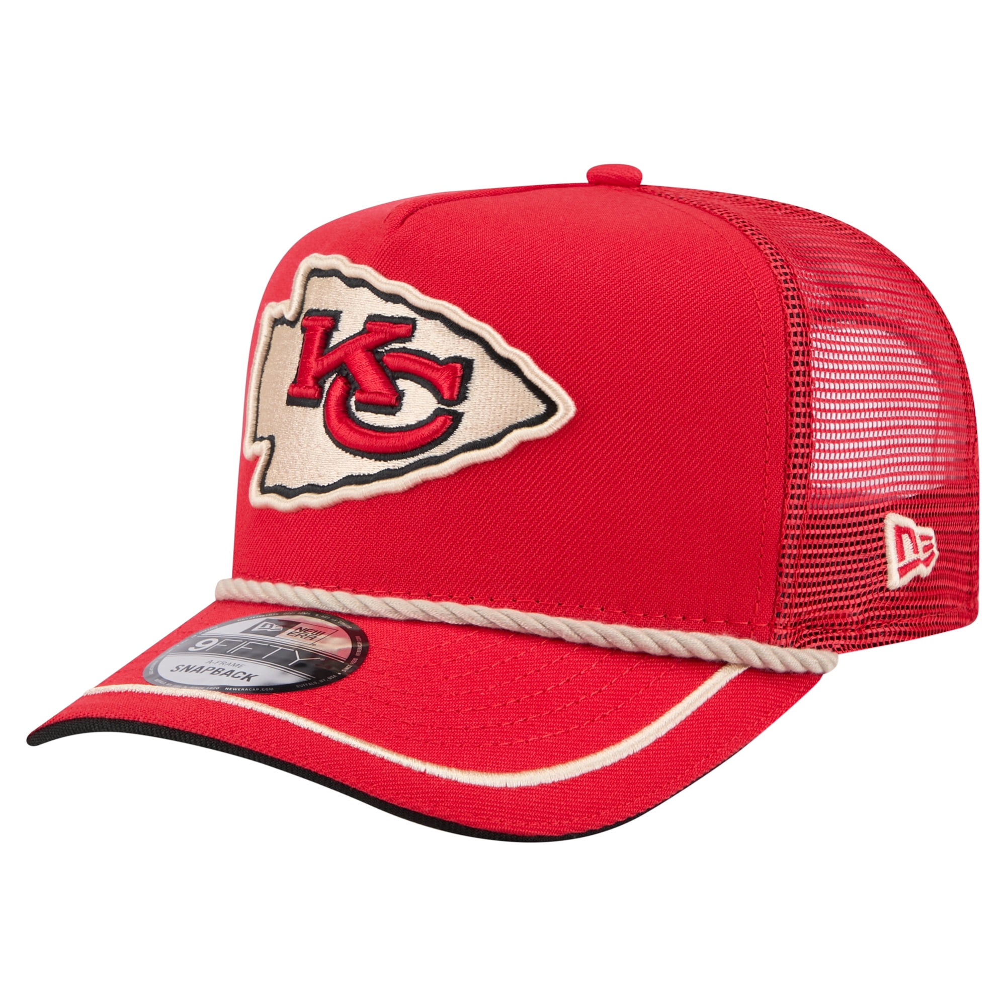 Men's New Era Red Kansas City Chiefs Vintage Team Rope A-Frame Trucker ...