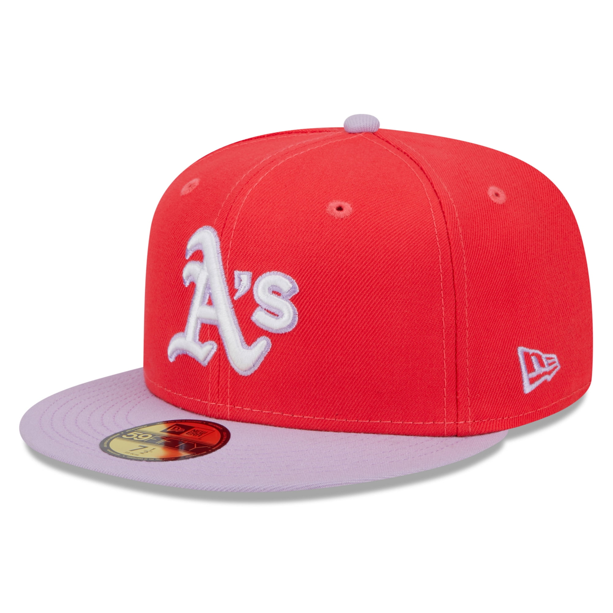 Men's New Era Red/Lavender Athletics Spring Color Two-Tone 59FIFTY ...