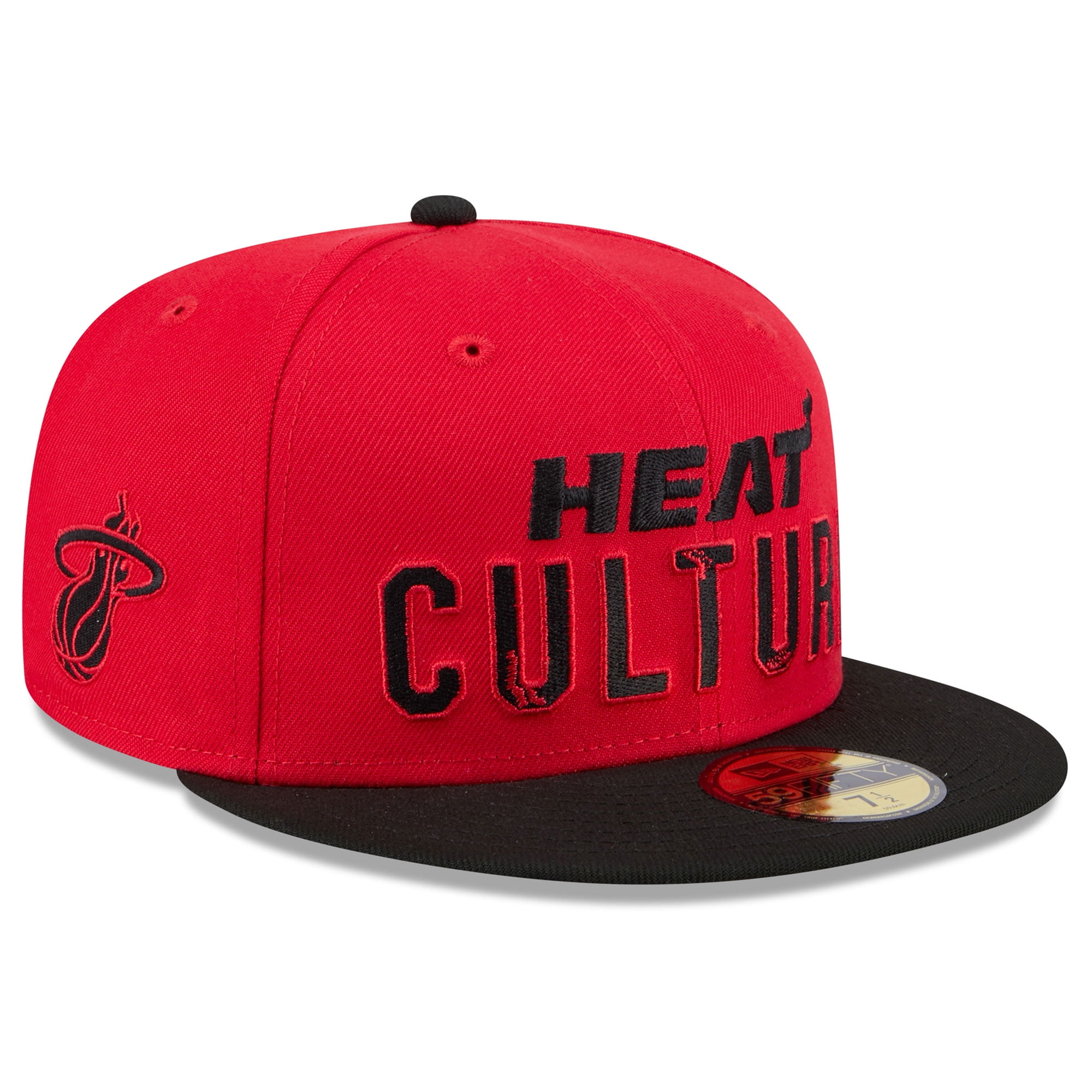 Men's New Era Red Miami Heat 2024/25 City Edition 59FIFTY Fitted Hat ...
