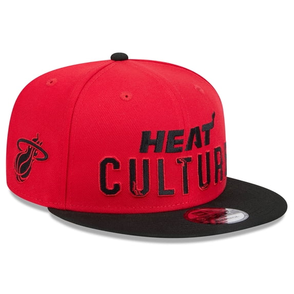 Men's New Era Red Miami Heat 2024/25 City Edition 9FIFTY Snapback Hat ...