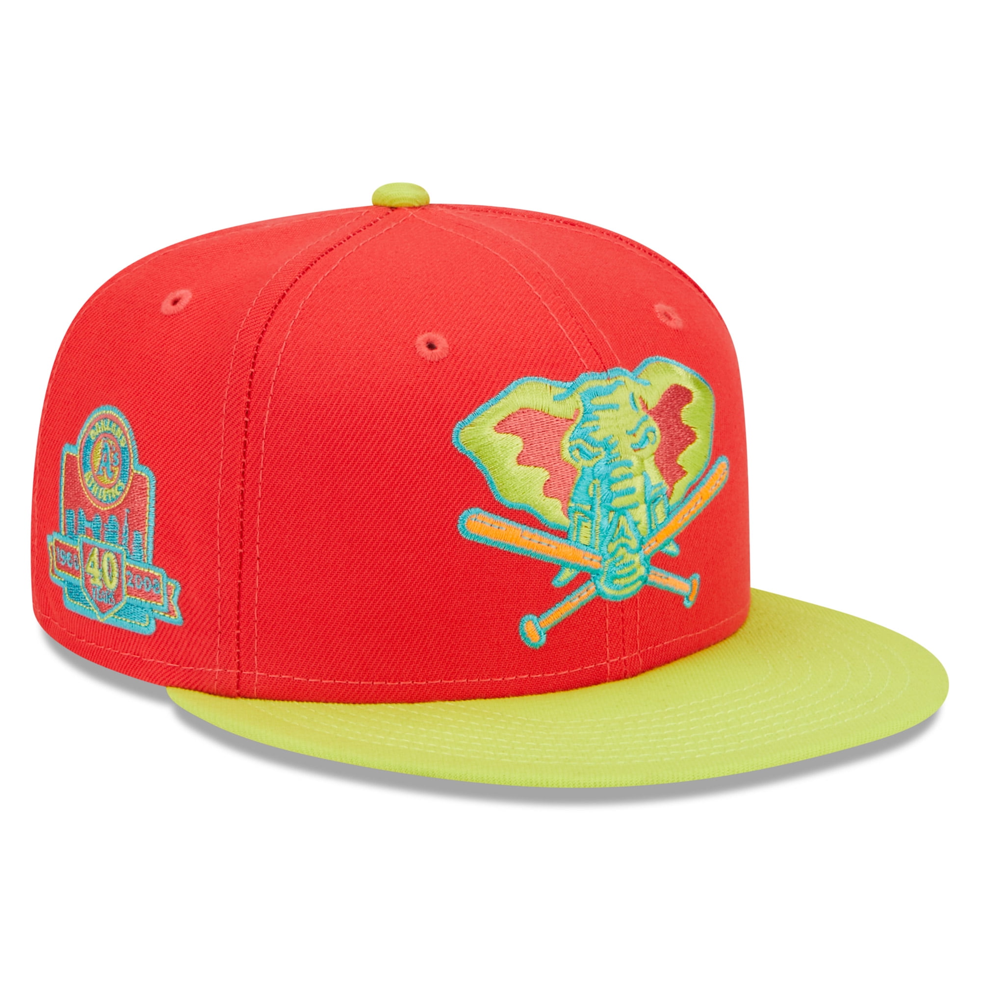 Men's New Era Red/Neon Green Athletics 40th Anniversary Lava ...