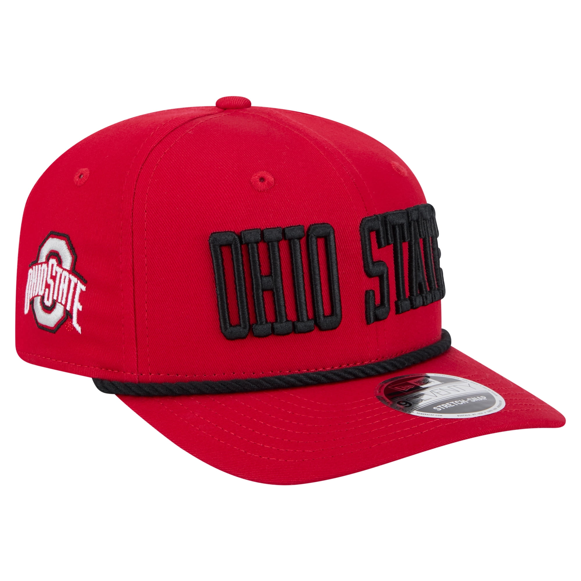 Men's-New Era Red Ohio State Buckeyes 9SEVENTY Stretch-Snap Adjustable ...