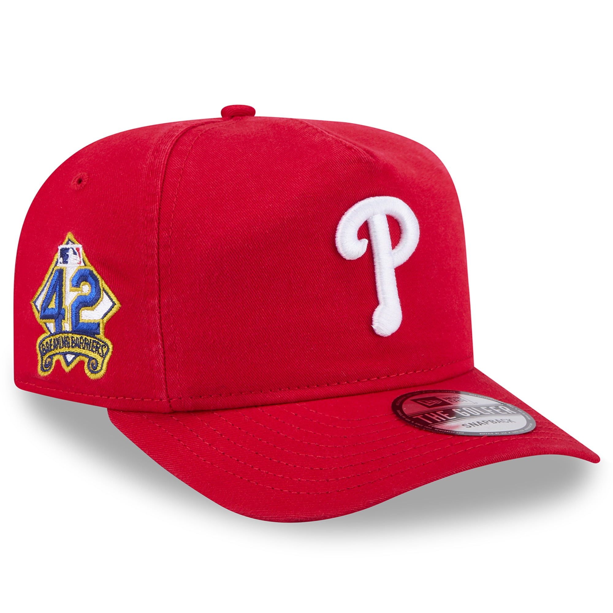 Men's New Era Red Philadelphia Phillies 2025 Jackie Robinson Day Golfer ...