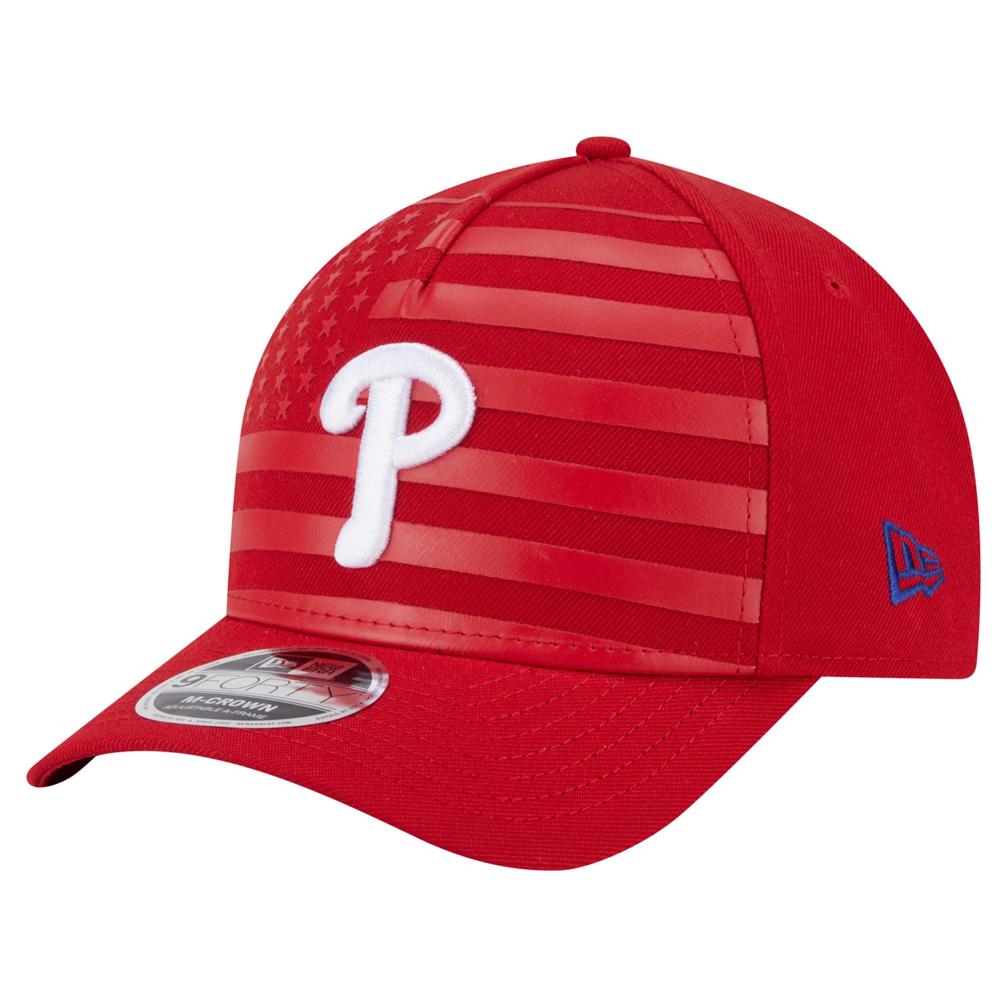 Men's New Era Red Philadelphia Phillies American Flag 9FORTY M-Crown A ...