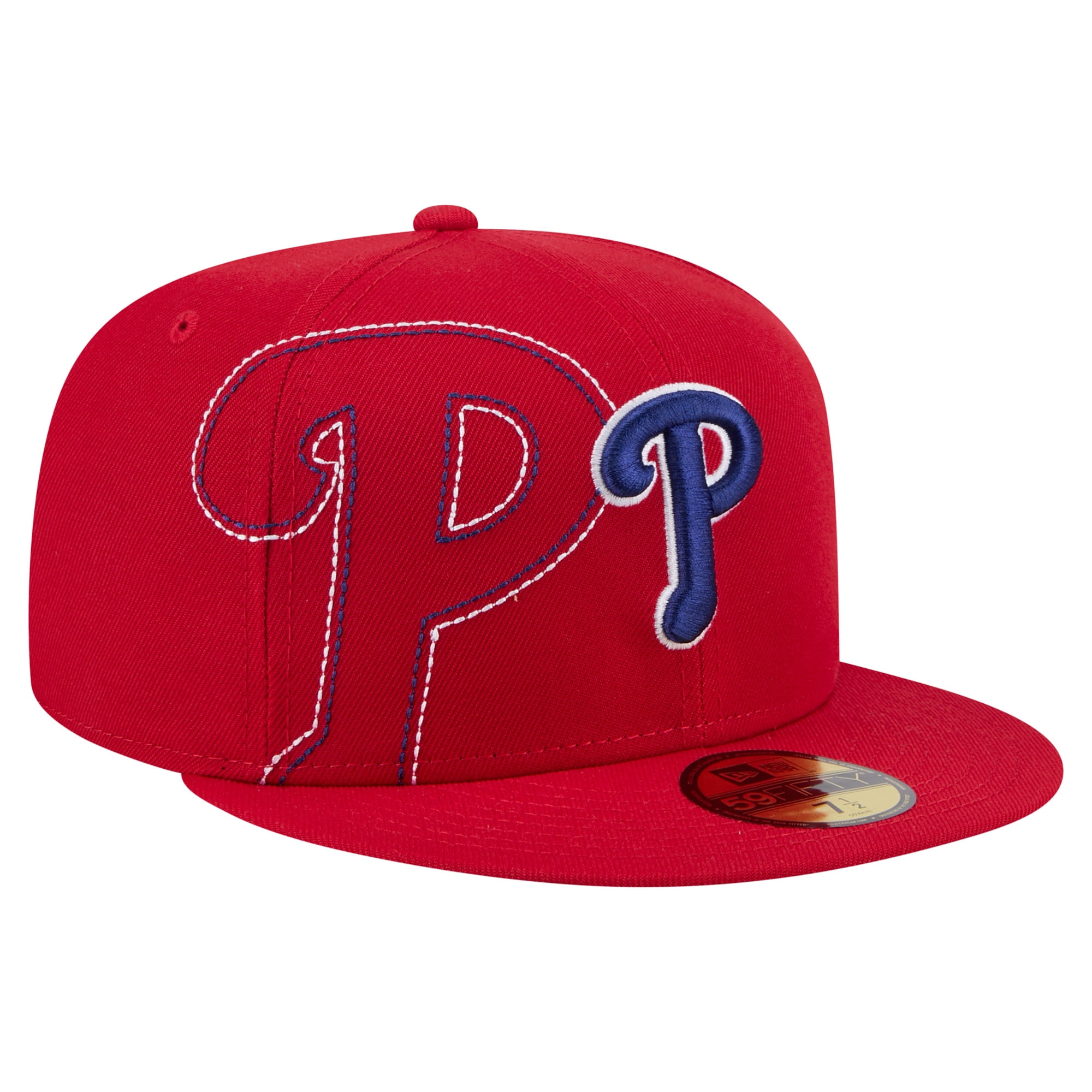 Men's New Era Red Philadelphia Phillies Yarn Stitch 59FIFTY Fitted Hat ...