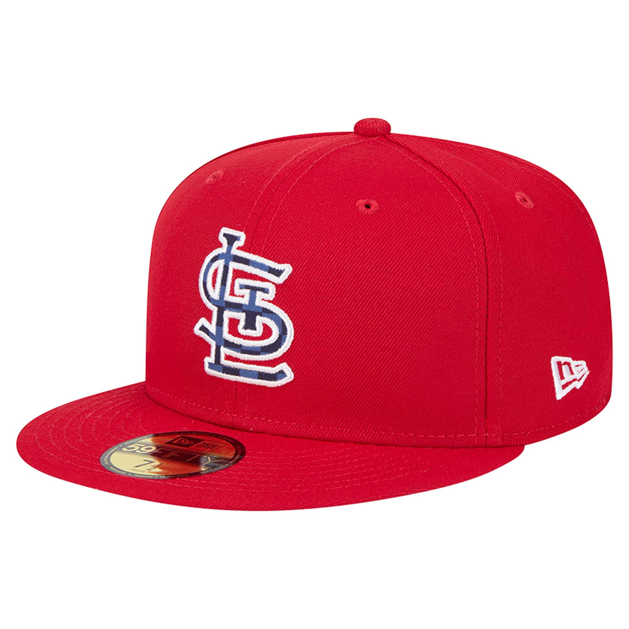 Men's New Era Red St. Louis Cardinals Checkered Undervisor 59FIFTY ...
