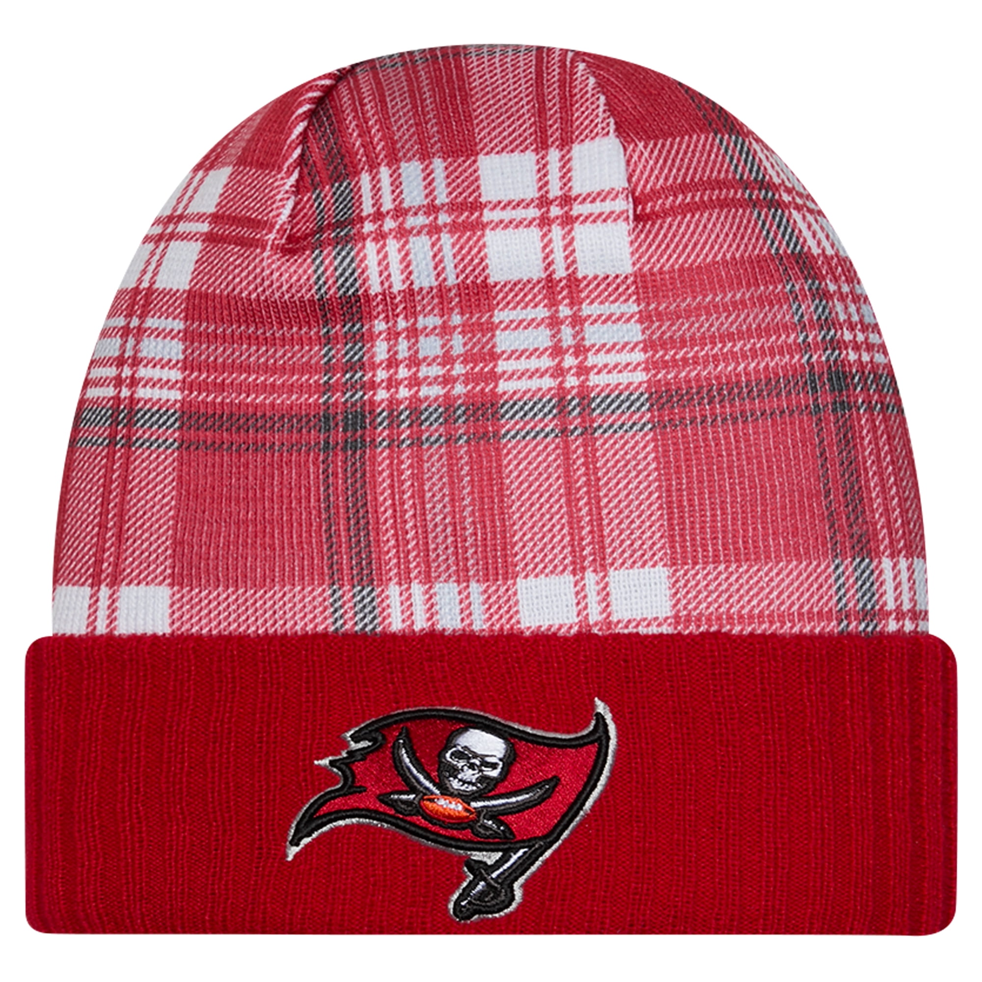 Men's New Era Red Tampa Bay Buccaneers Sideline Statement Cuffed Knit ...