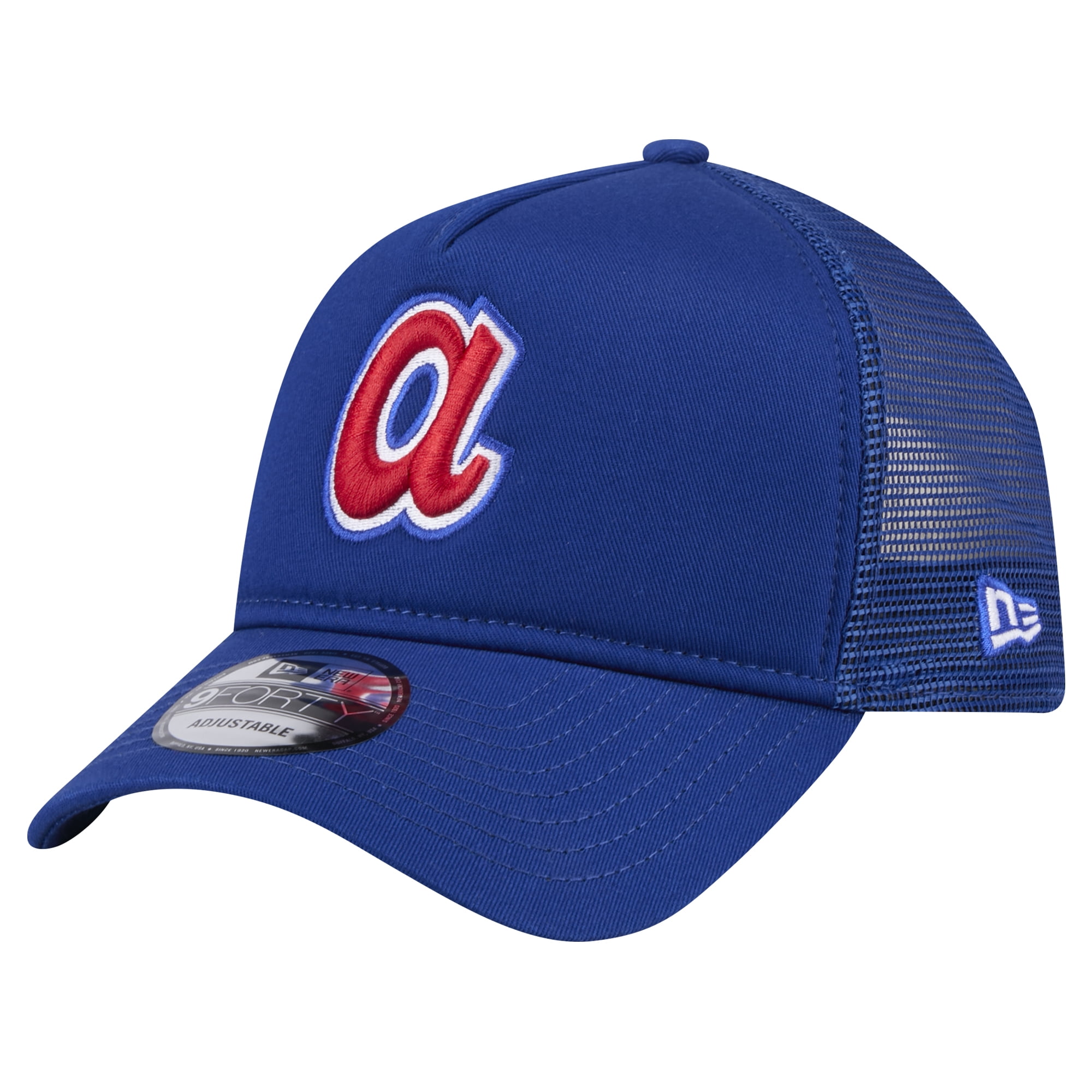 Men's New Era Royal Atlanta Braves 9FORTY A-Frame Trucker Adjustable ...