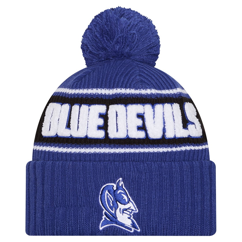 Men's New Era Royal Duke Blue Devils Bold Cuffed Knit Hat with Pom ...