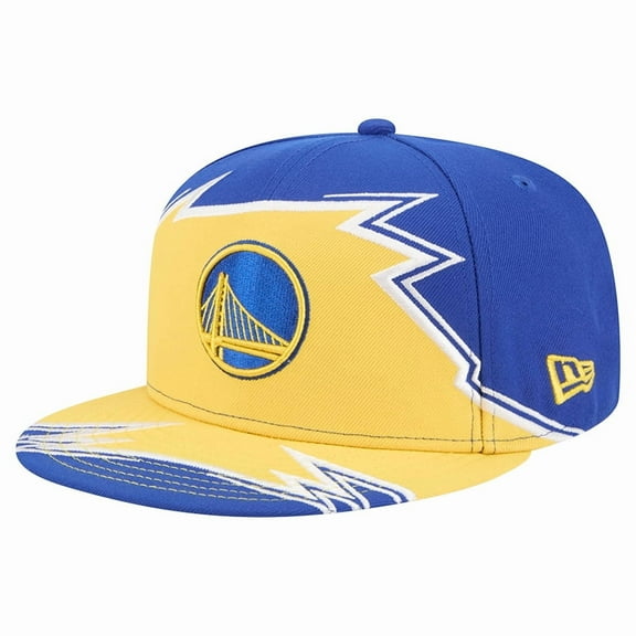 Men's-New Era Royal/Gold Golden State Warriors Throwback Satin Vintage ...