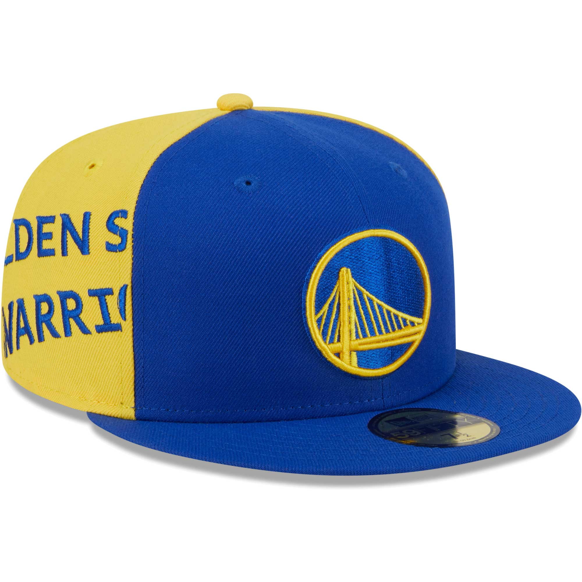 Men's New Era Royal/Gold Golden State Warriors Gameday Wordmark 59FIFTY ...