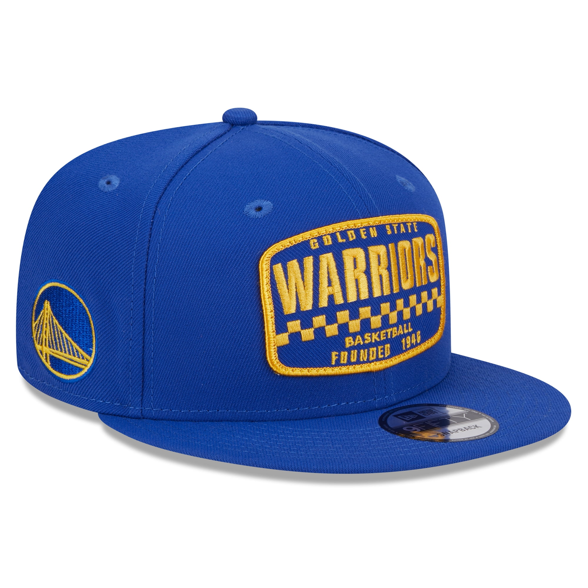 Men's New Era Royal Golden State Warriors Rally Drive Finish Line Patch ...