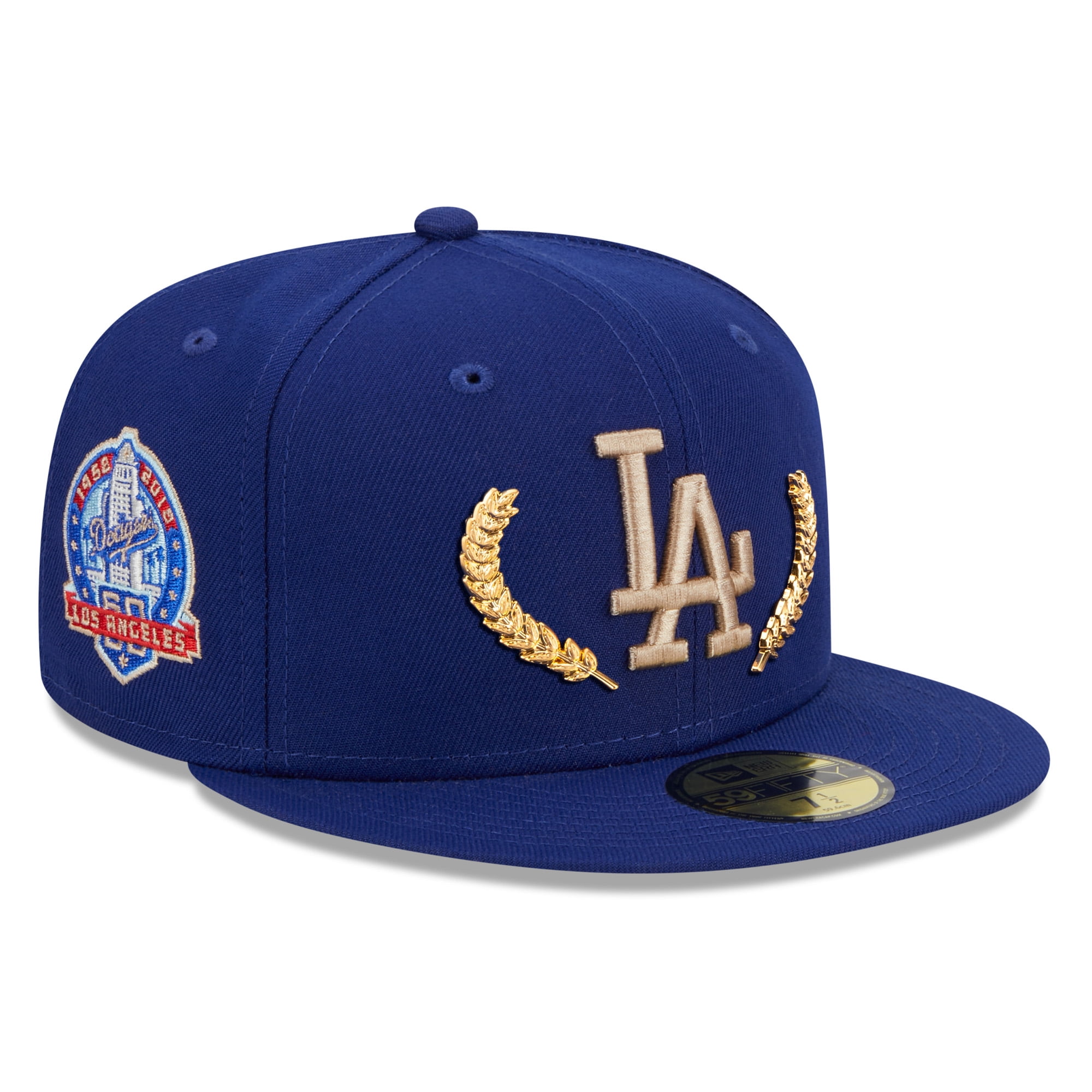 Men's New Era Royal Los Angeles Dodgers Gold Leaf 59FIFTY Fitted Hat ...