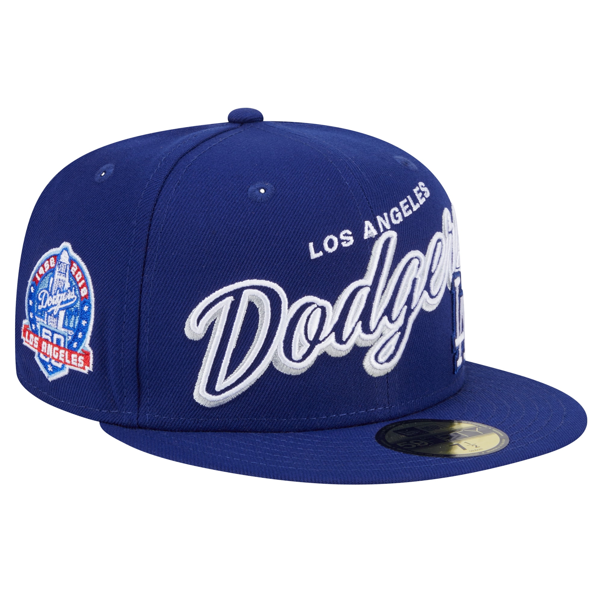 Men's New Era Royal Los Angeles Dodgers Script Sided 59FIFTY Fitted Hat ...