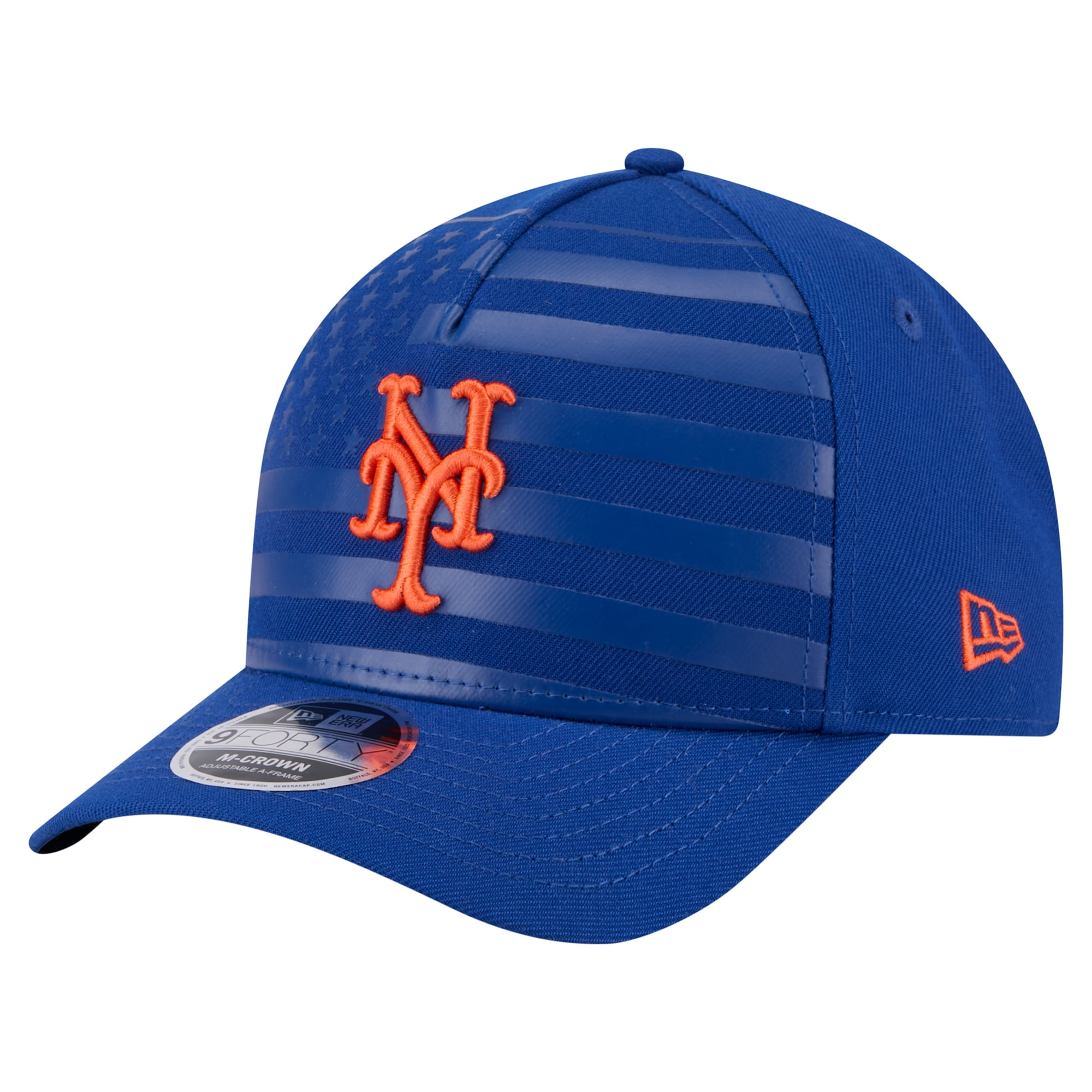 Men's New Era Royal New York Mets American Flag 9FORTY M-Crown A-Frame ...
