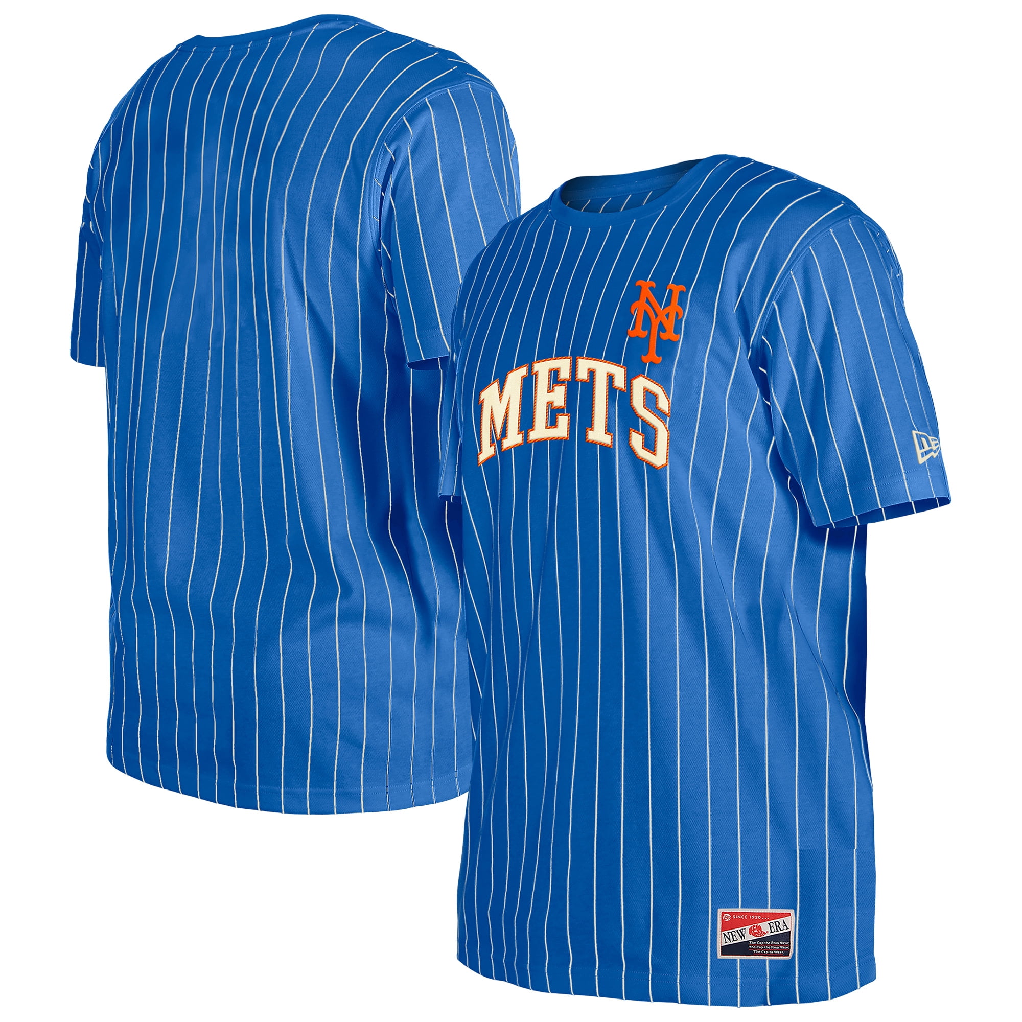 Men's New Era Royal New York Mets Throwback Pinstripe T-Shirt - Walmart.com