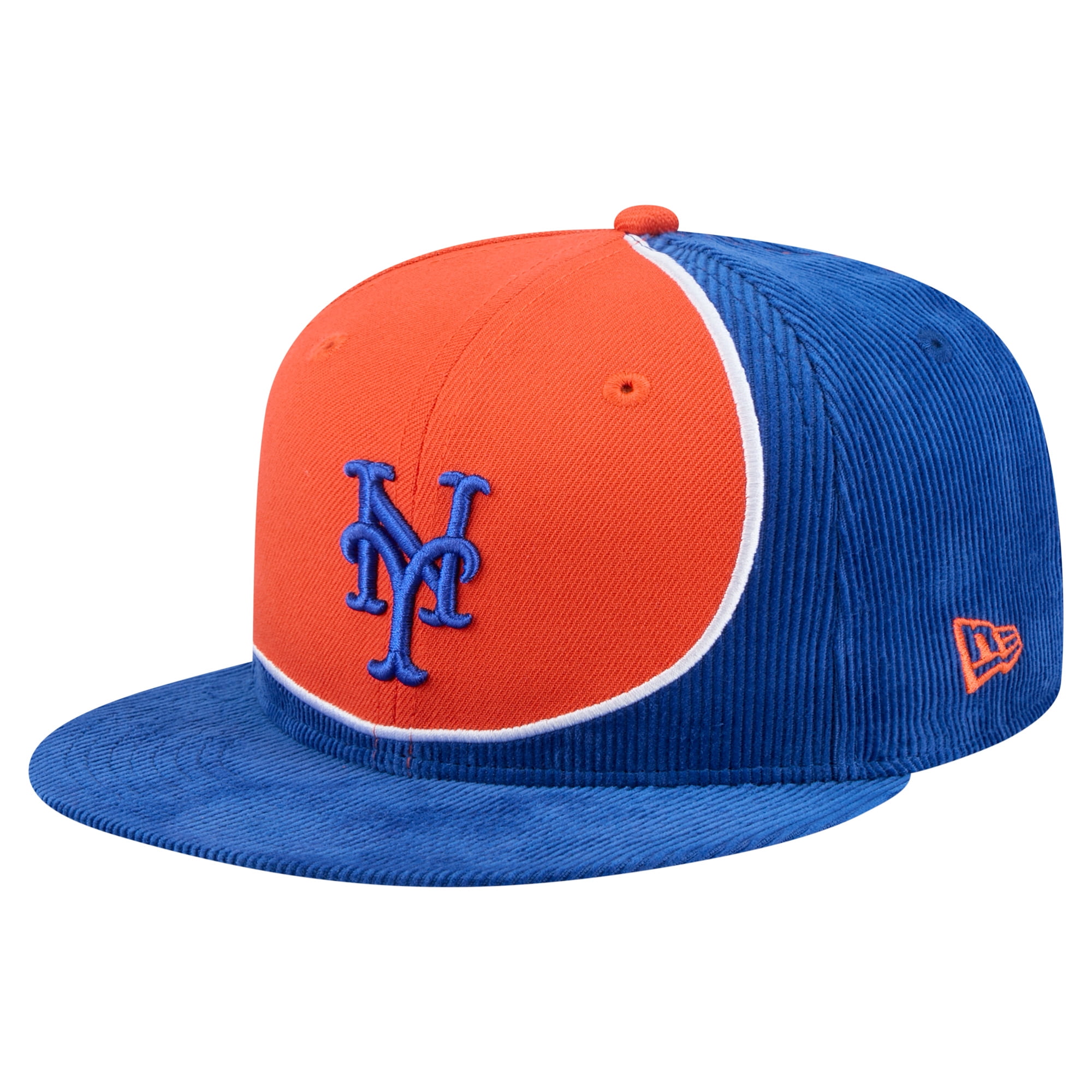 Men's New Era Royal/Orange New York Mets Retro Split Corduroy Snapback ...