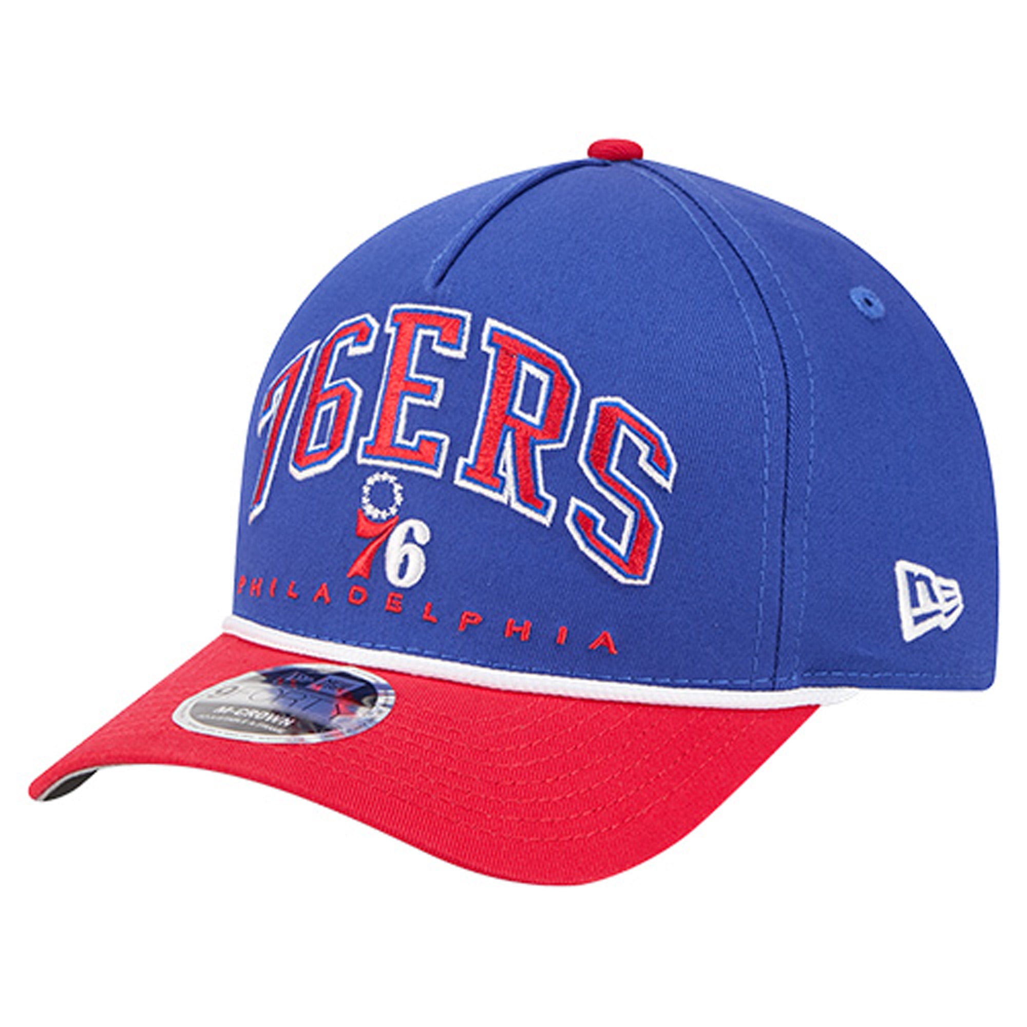 Men's New Era Royal Philadelphia 76ers Bold Arch COOLERA 9FORTY A-Frame ...