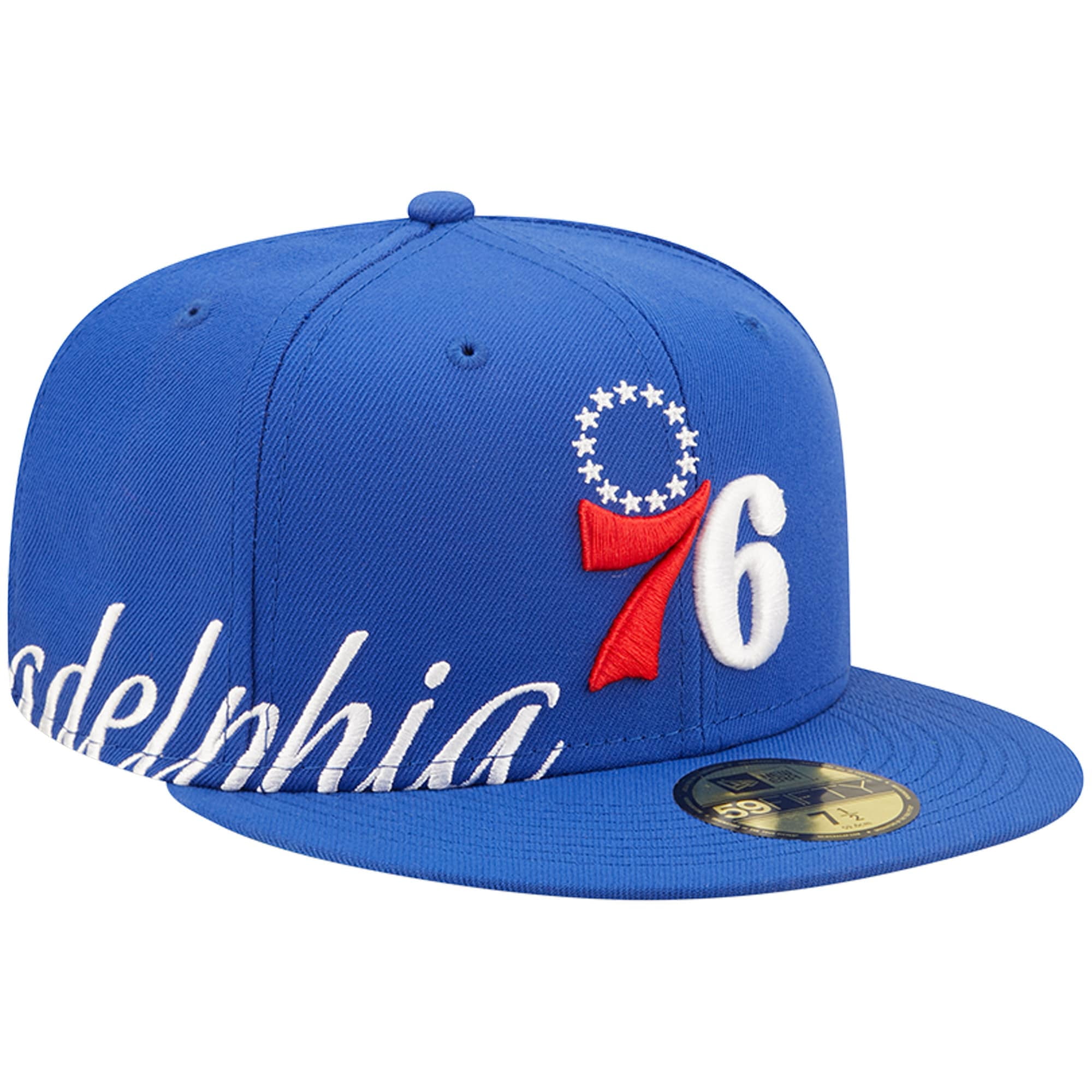 Men's New Era Royal Philadelphia 76ers Side Split 59FIFTY Fitted Hat ...