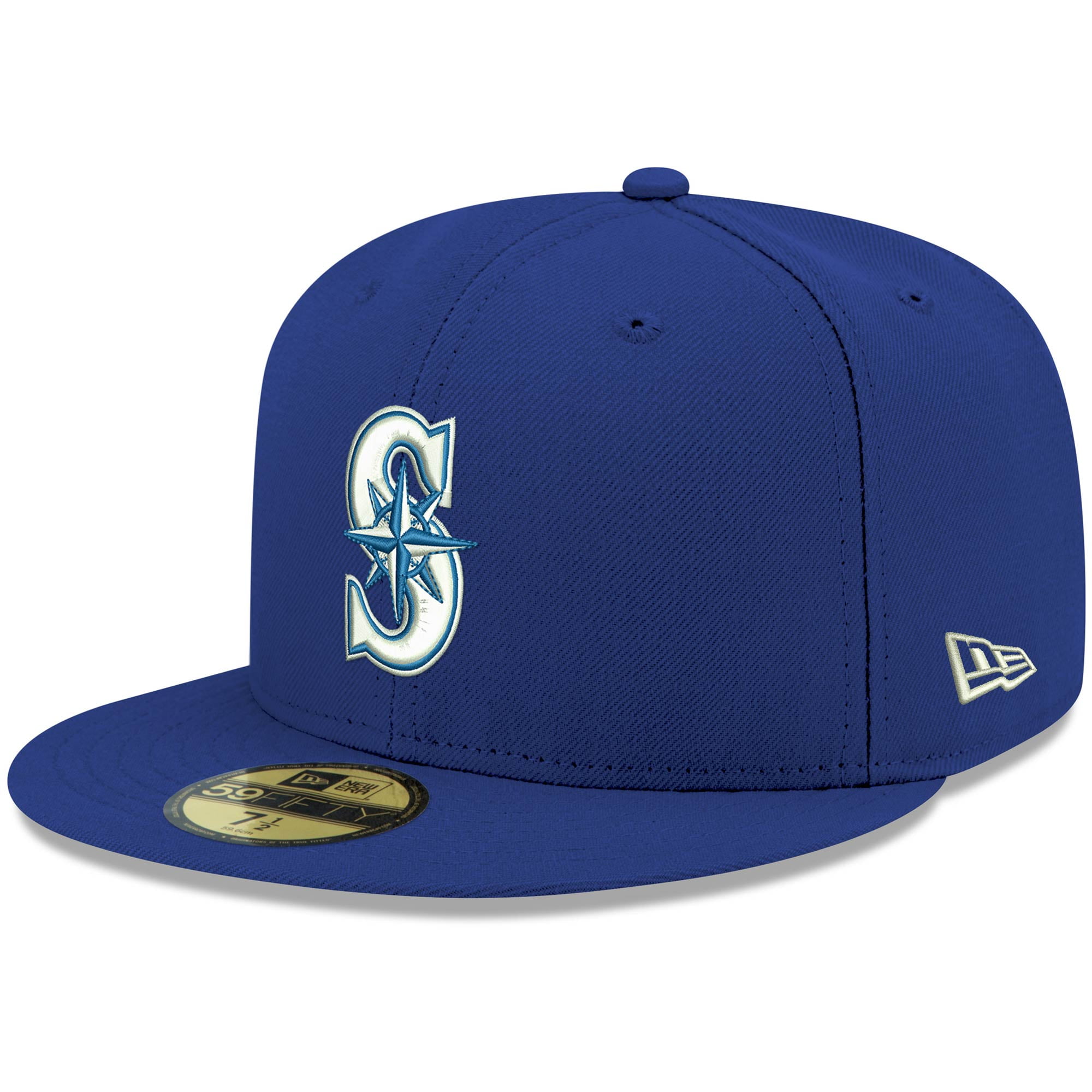 Men's New Era Royal Seattle Mariners White Logo 59FIFTY Fitted Hat ...
