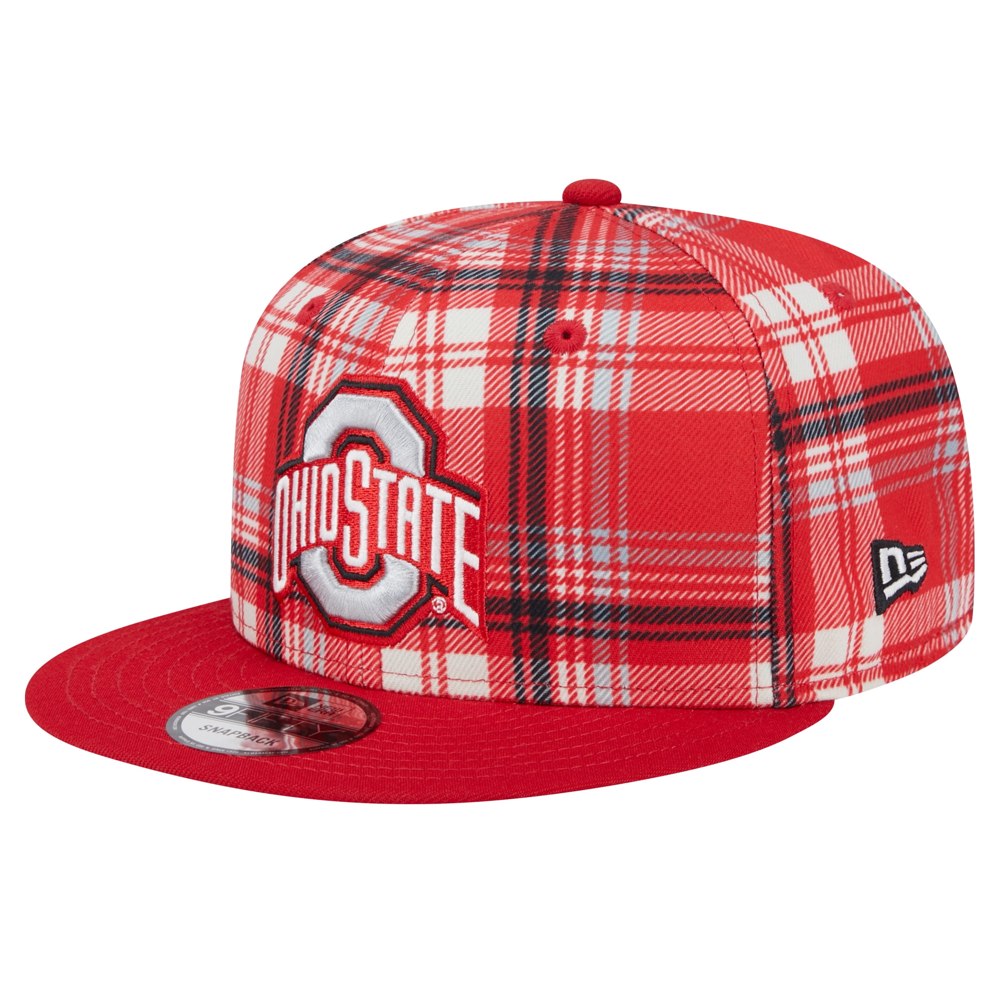 Men's New Era Scarlet Ohio State Buckeyes Plaid 9FIFTY Snapback Hat ...