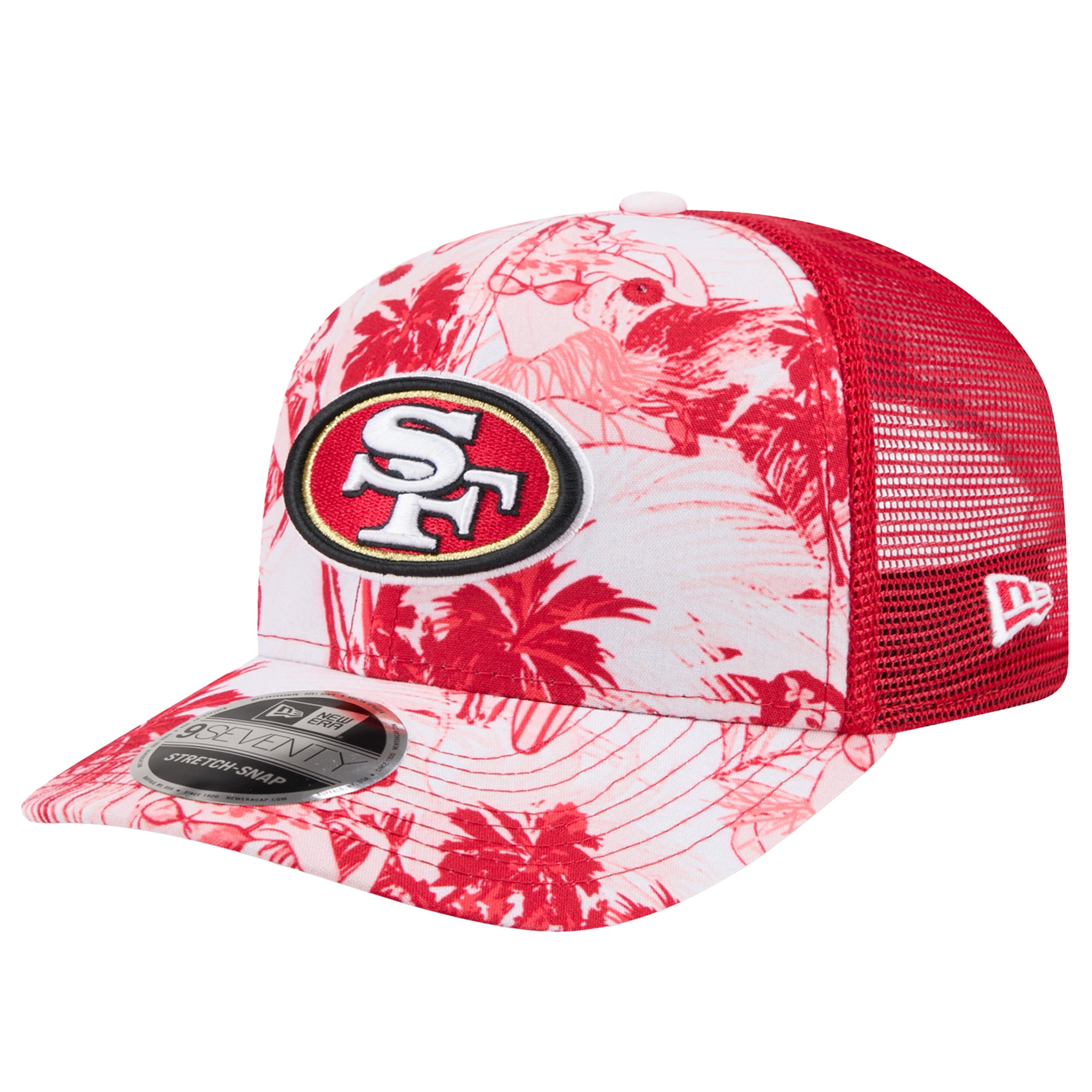 Men's New Era Scarlet San Francisco 49ers Hula 9SEVENTY Adjustable ...