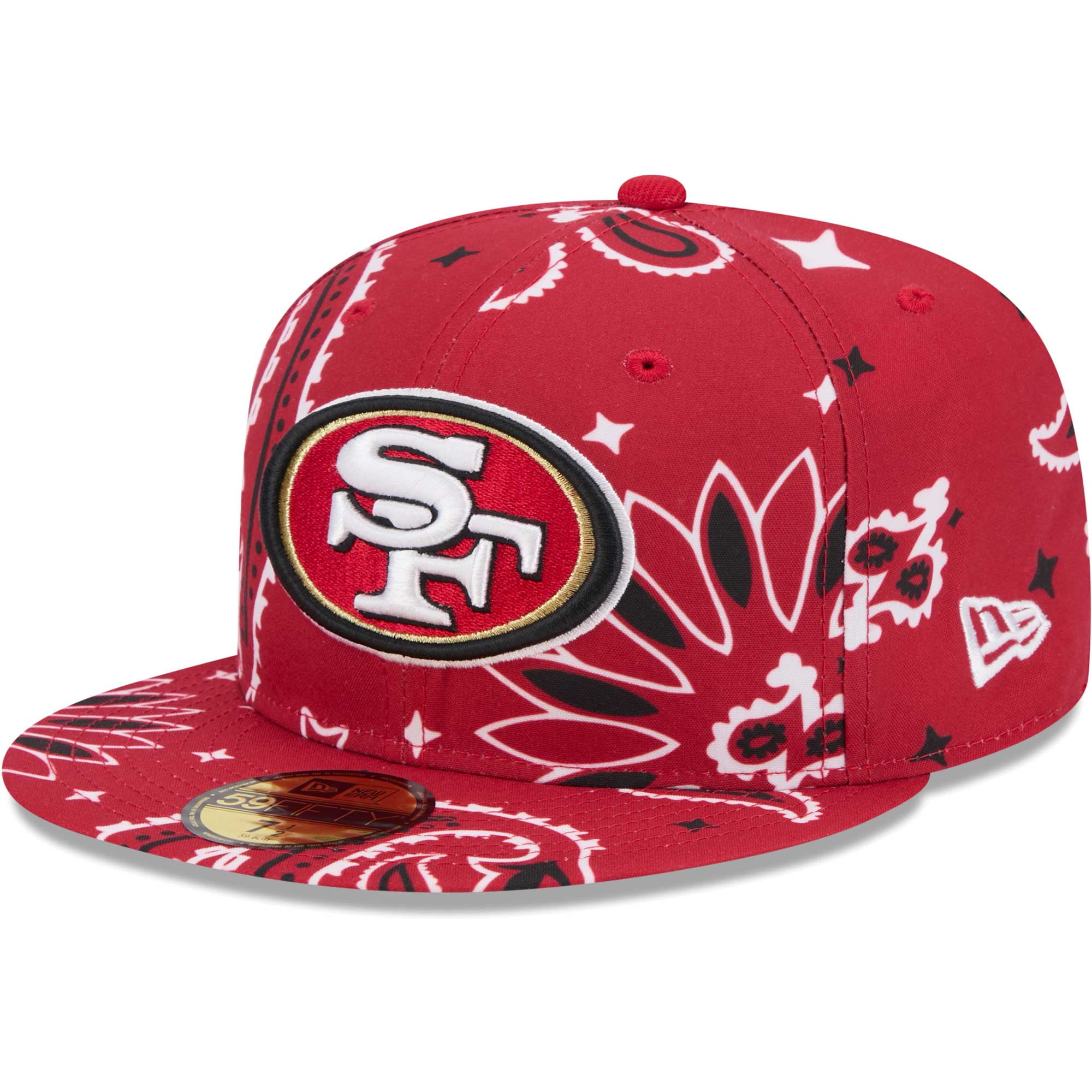 Men's New Era Scarlet San Francisco 49ers Paisley 59FIFTY Fitted Hat ...