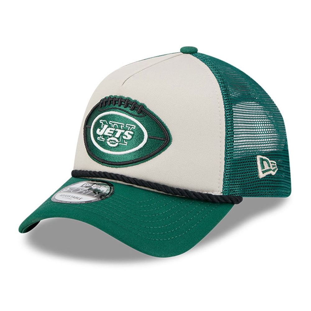 Men's New Era Stone/Green New York Jets 2024 Sideline Historic 9FORTY A ...