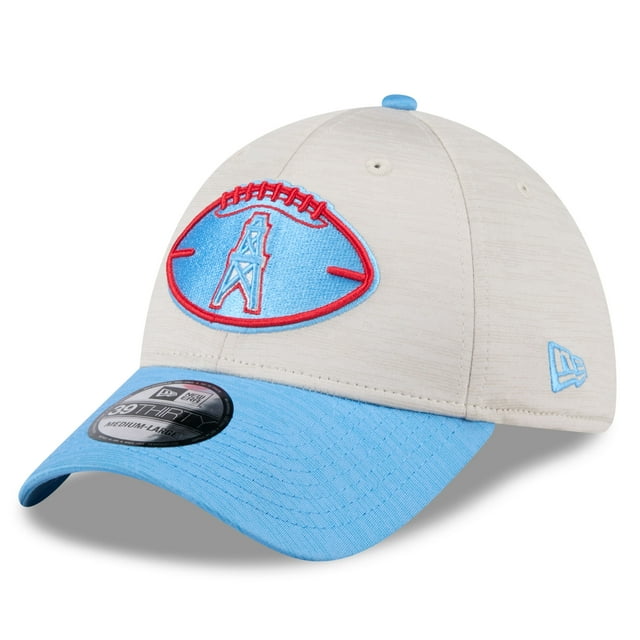 Men's New Era Stone/Light Blue Houston Oilers 2024 Sideline Gridiron ...