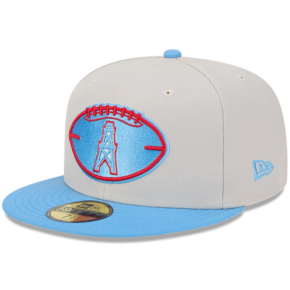 Men's New Era Stone/Light Blue Houston Oilers 2024 Sideline Historic ...