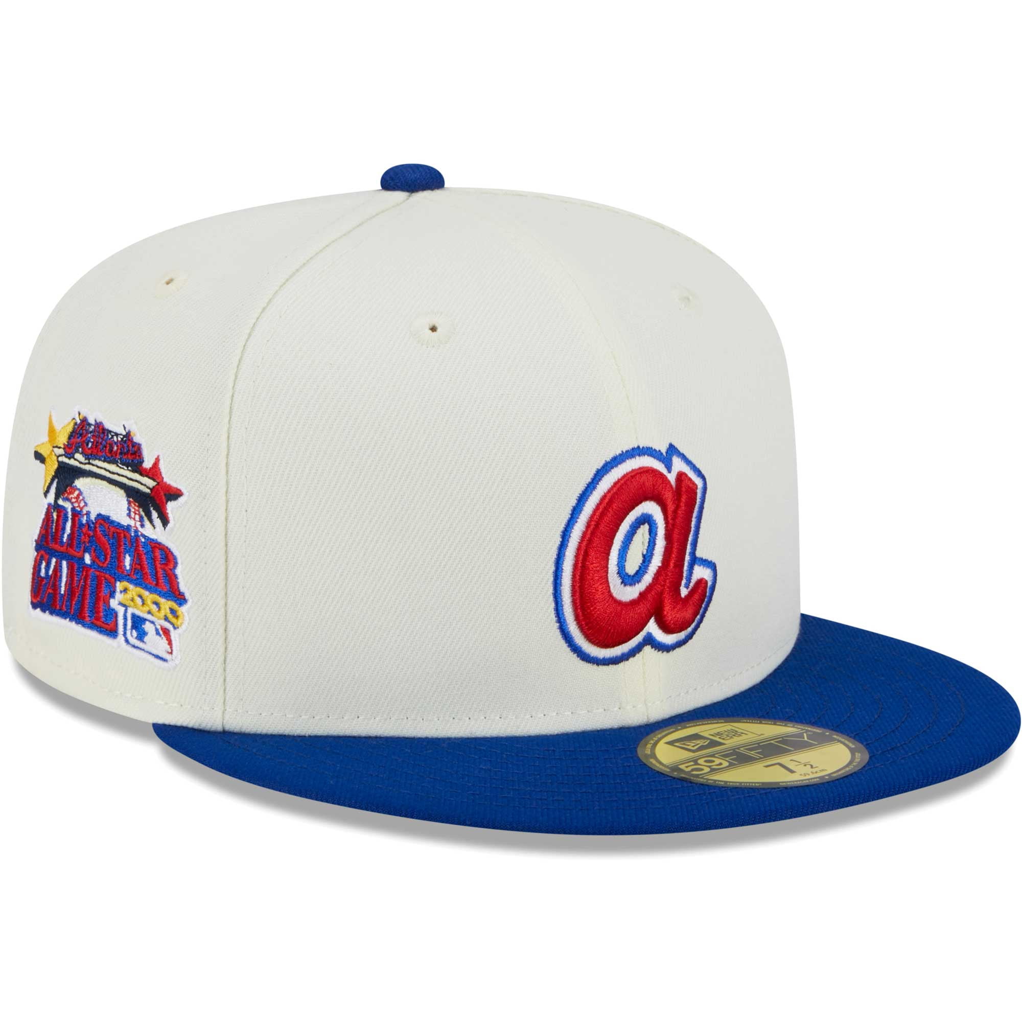 Men's New Era Stone/Royal Atlanta Braves Retro 59FIFTY Fitted Hat ...