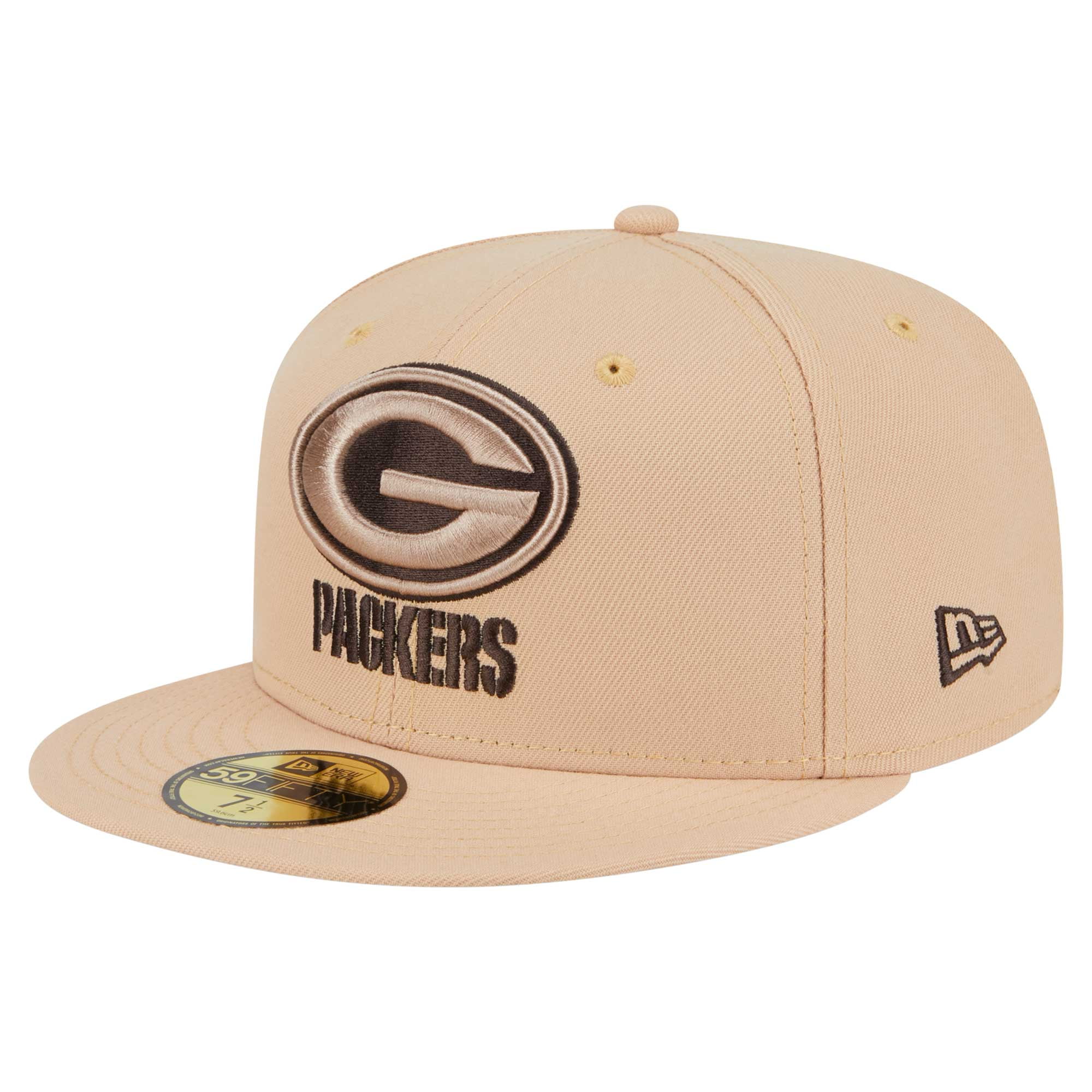 Men's New Era Tan Green Bay Packers Candied Pecan 59FIFTY Fitted Hat ...