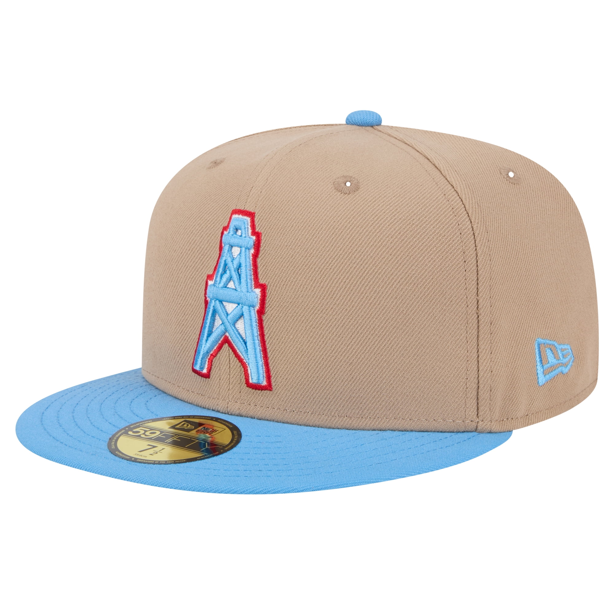 Men's New Era Tan Houston Oilers Gridiron Classics Throwback Logo Main ...