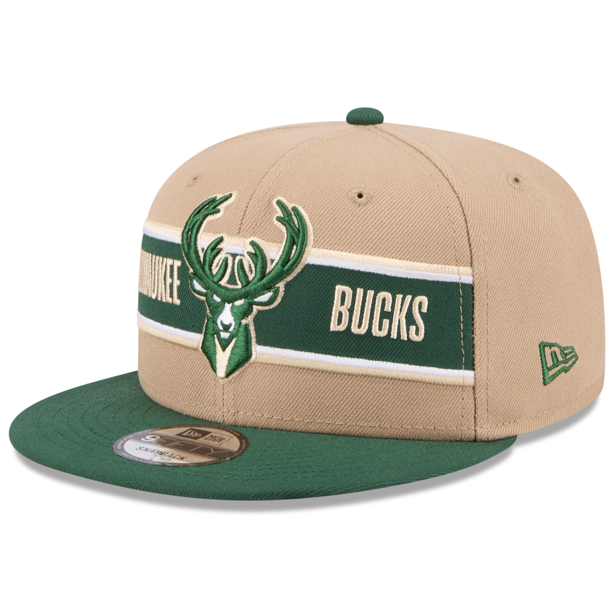 Men's New Era Tan/Hunter Green Milwaukee Bucks 2024 NBA Draft 9FIFTY ...