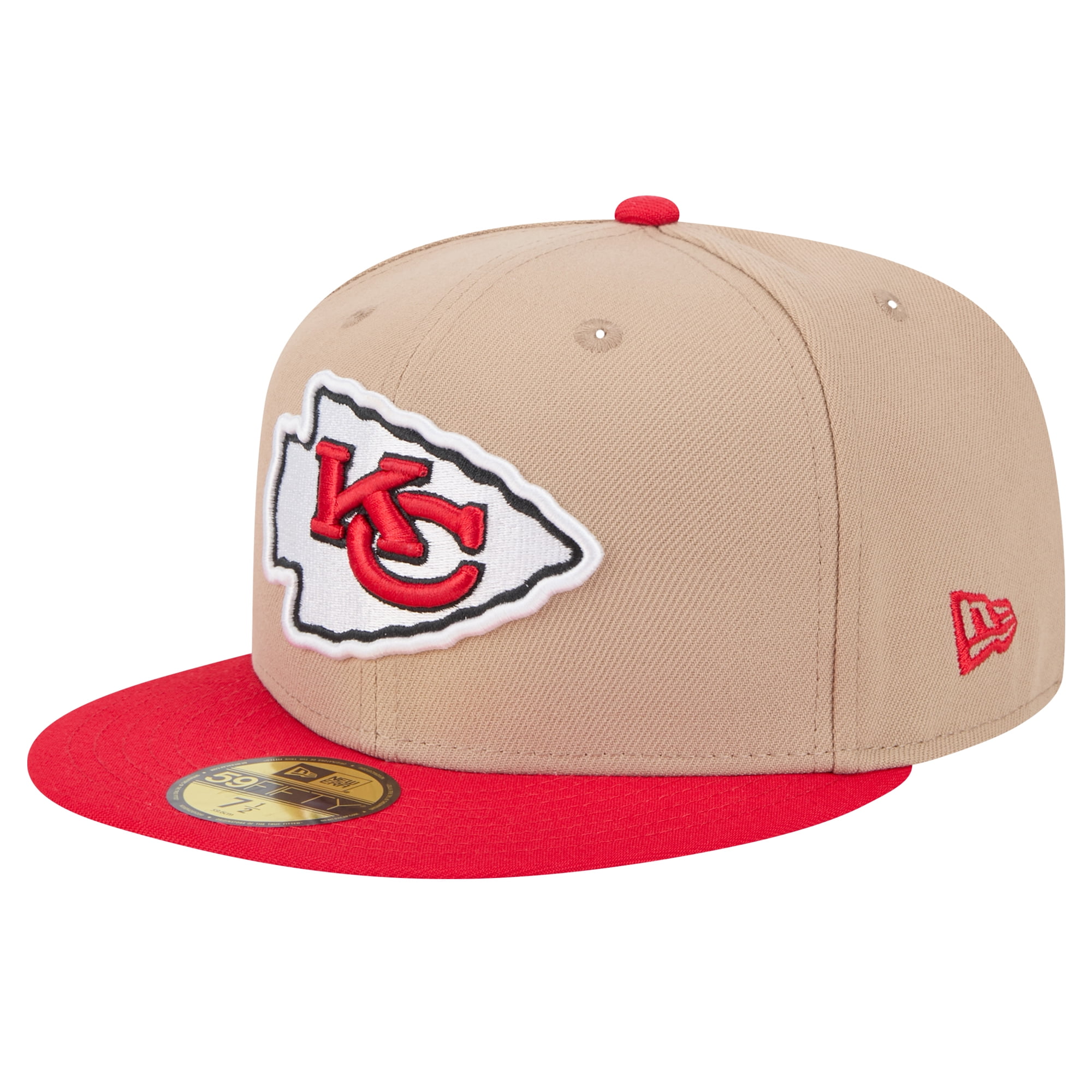 Men's New Era Tan Kansas City Chiefs Logo Main 59FIFTY Fitted Hat ...