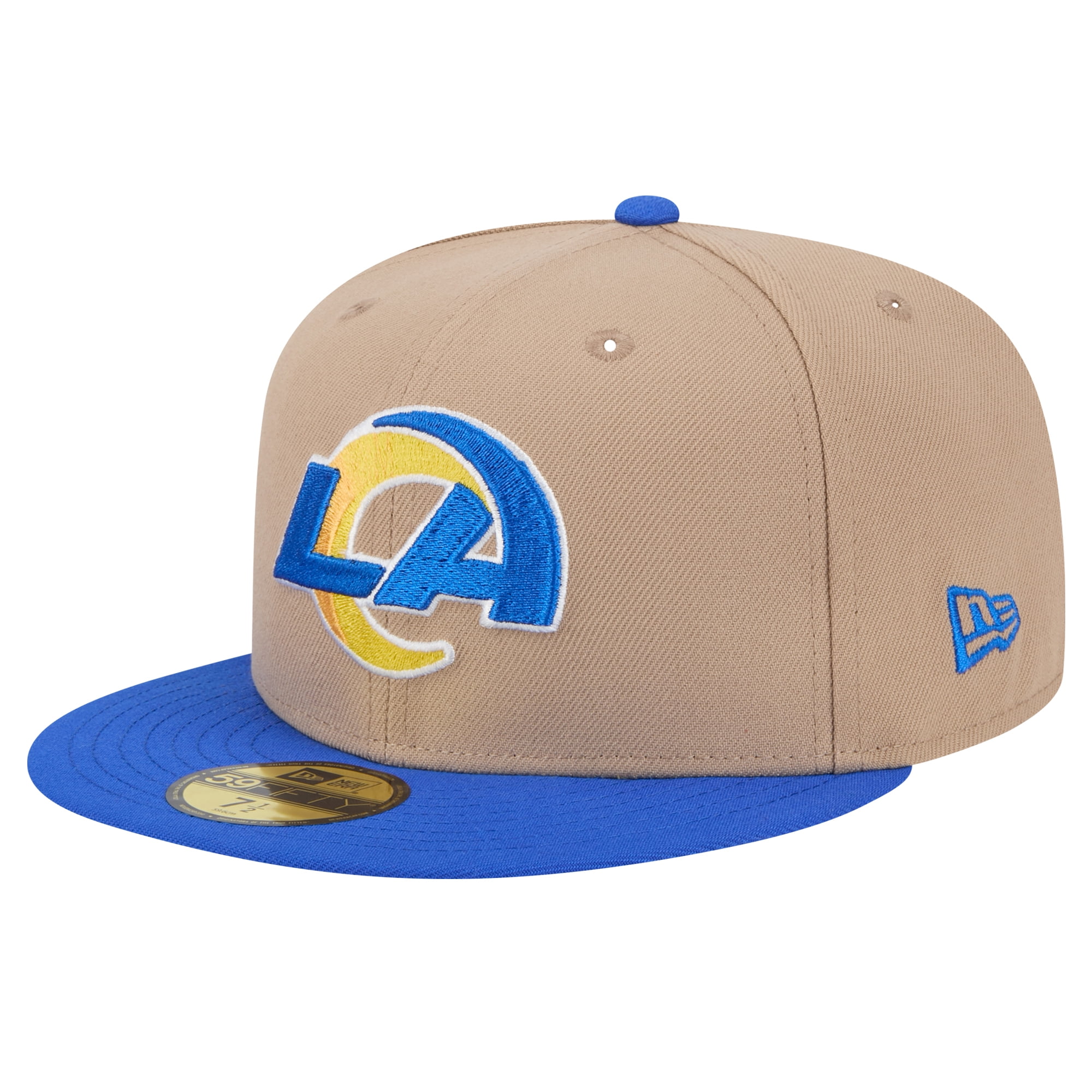 Men's New Era Tan Los Angeles Rams Logo Main 59FIFTY Fitted Hat ...
